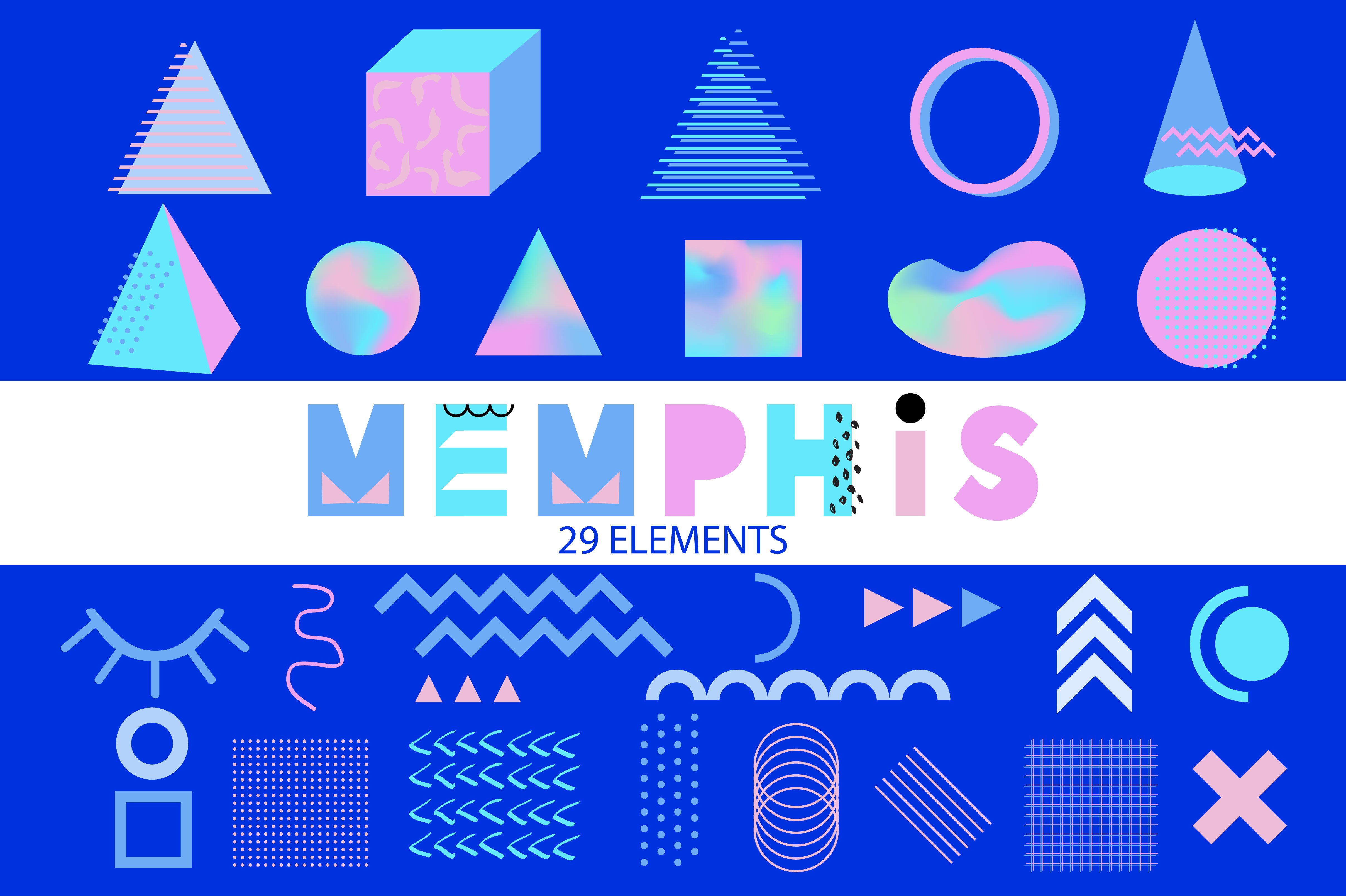 Vector Memphis Elements (20141) | Illustrations | Design Bundles