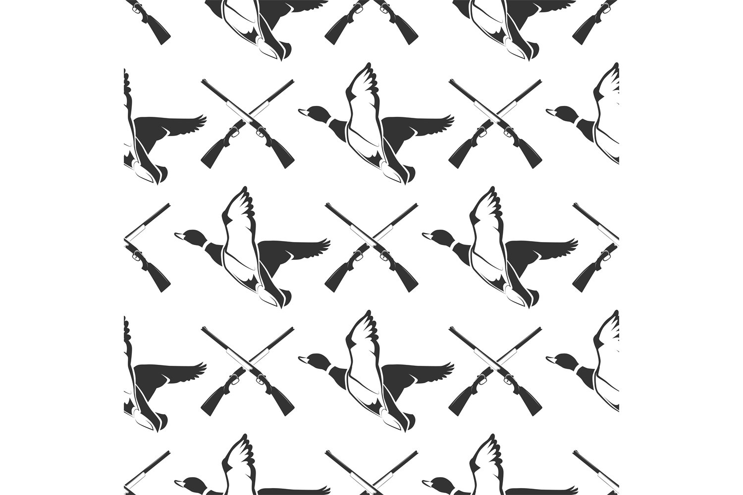 Hunting seamless pattern with guns and ducks (865240) | Patterns ...
