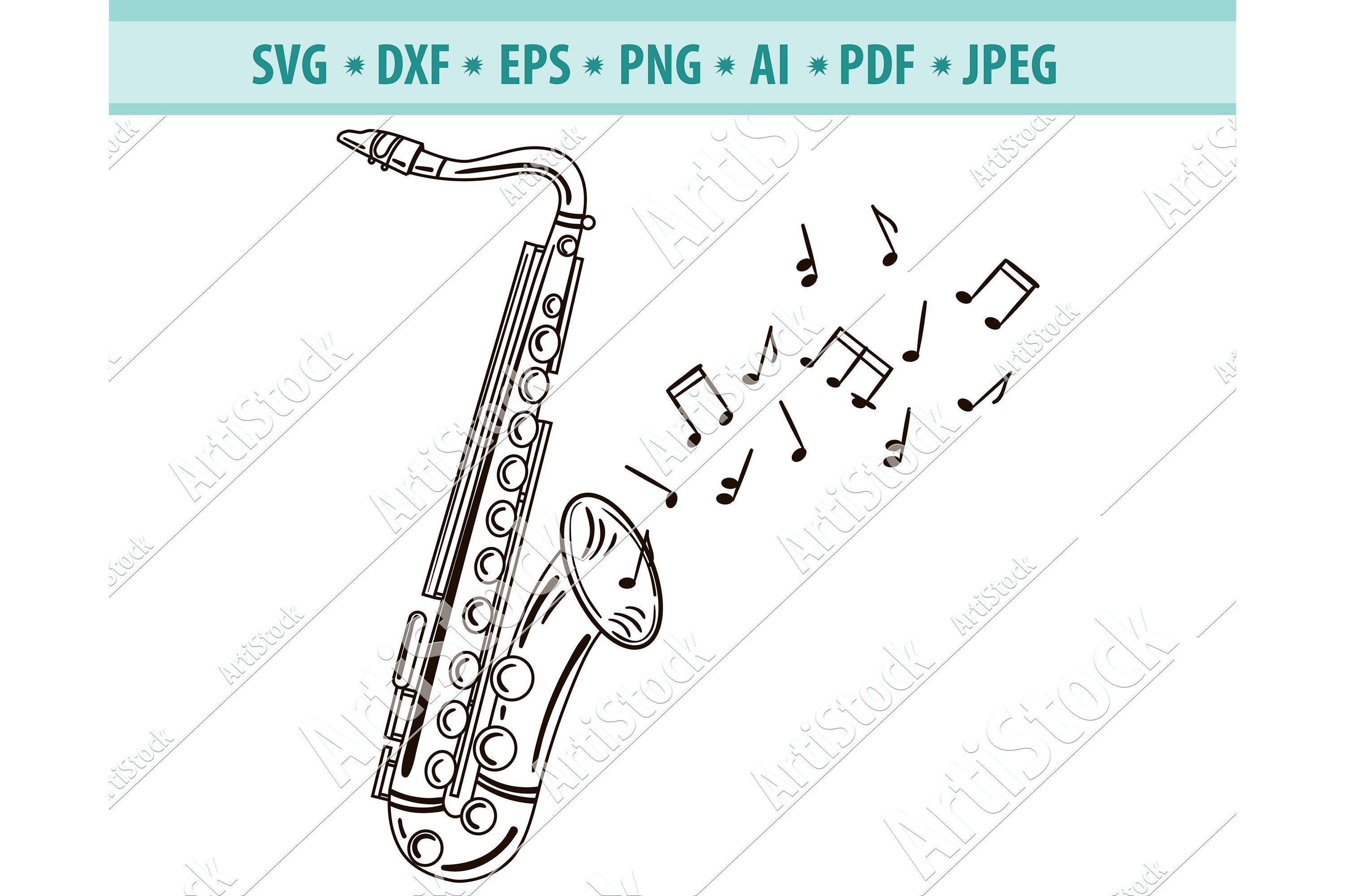 Drawing & Illustration Digital Art & Collectibles Saxophone svg files ...
