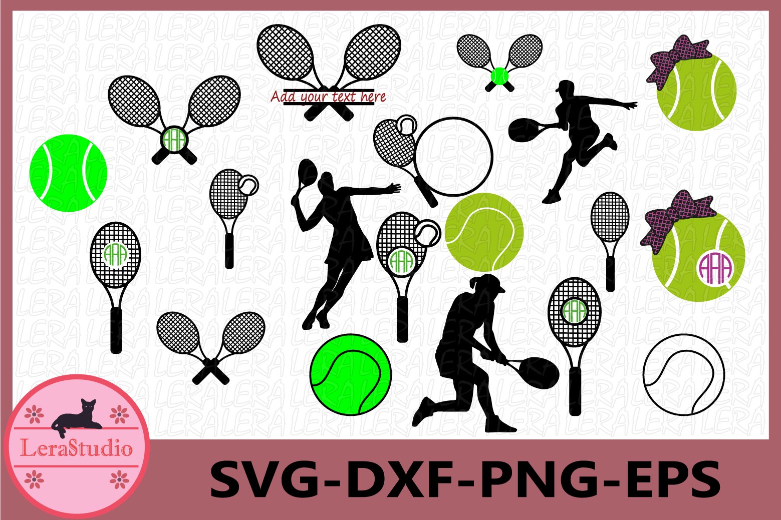 Tennis SVG, Tennis Monogram Svg, Tennis Racket and Ball