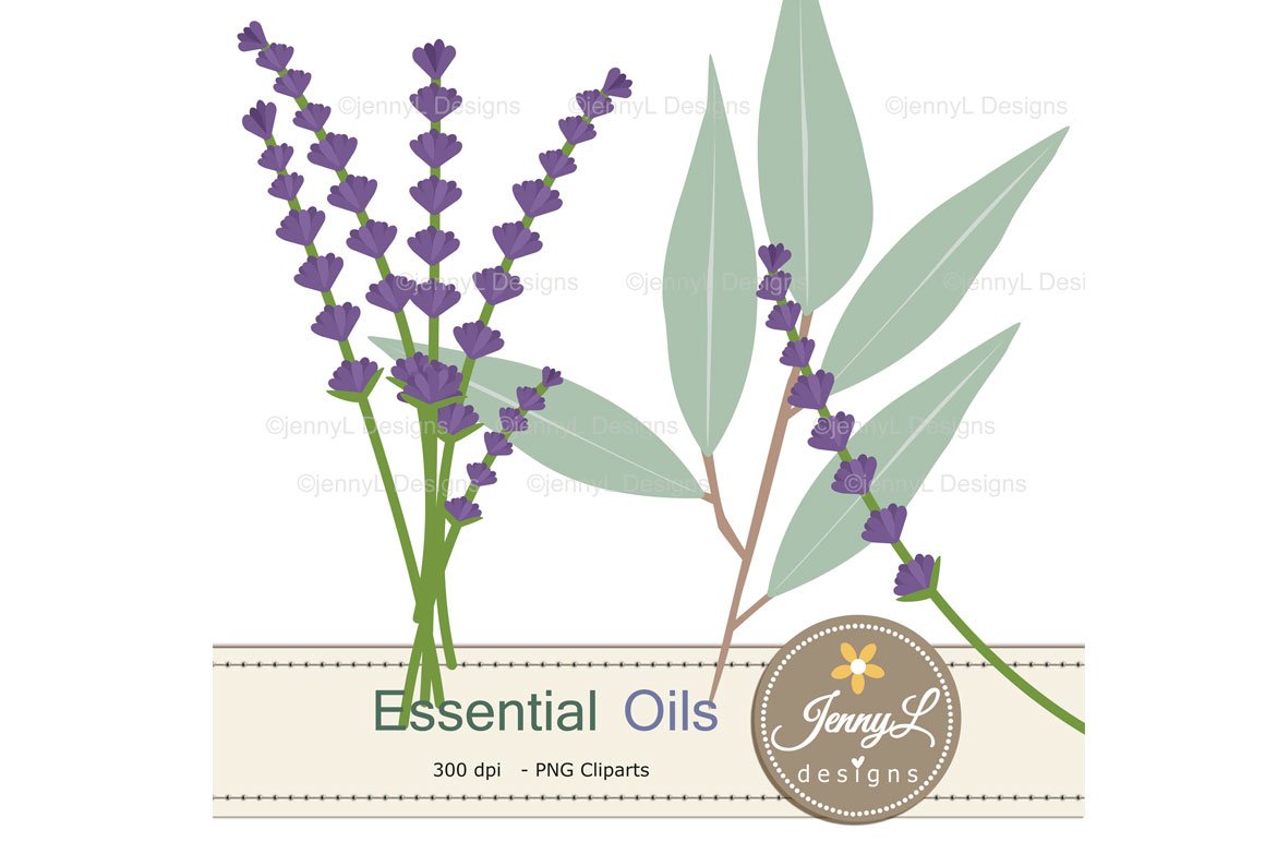 Essential Oils Digital Papers and Eucalyptus Clipart (651669 ...