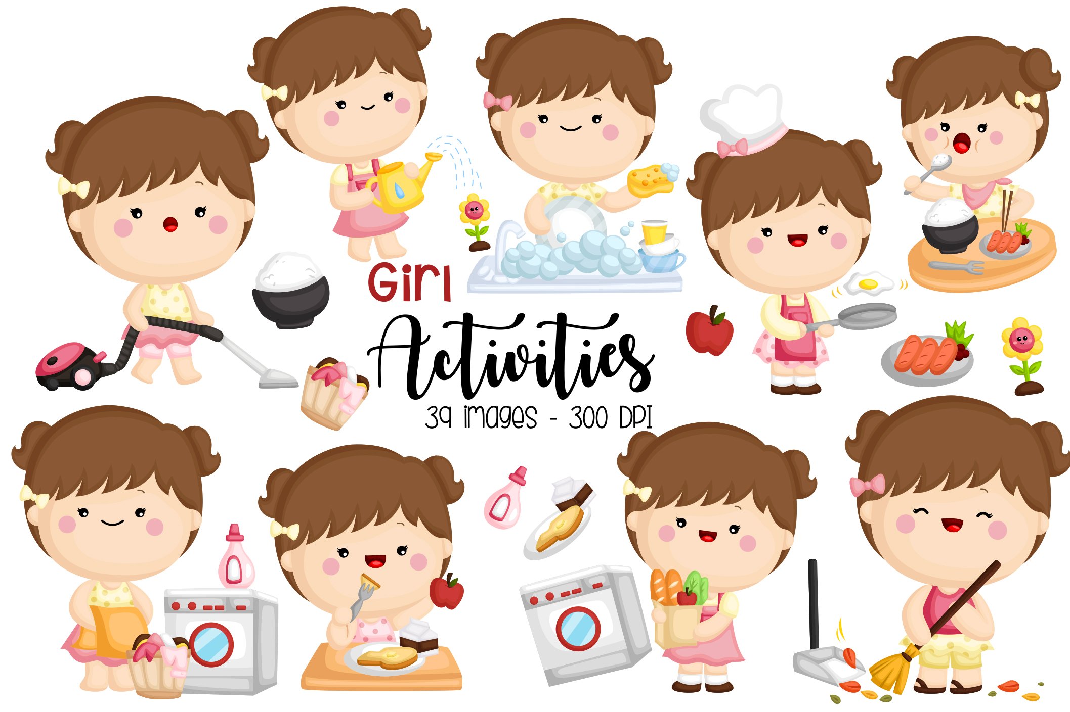 Girl Activity Clipart - Cute Kid Clip Art (1859020) | Clipart | Design ...
