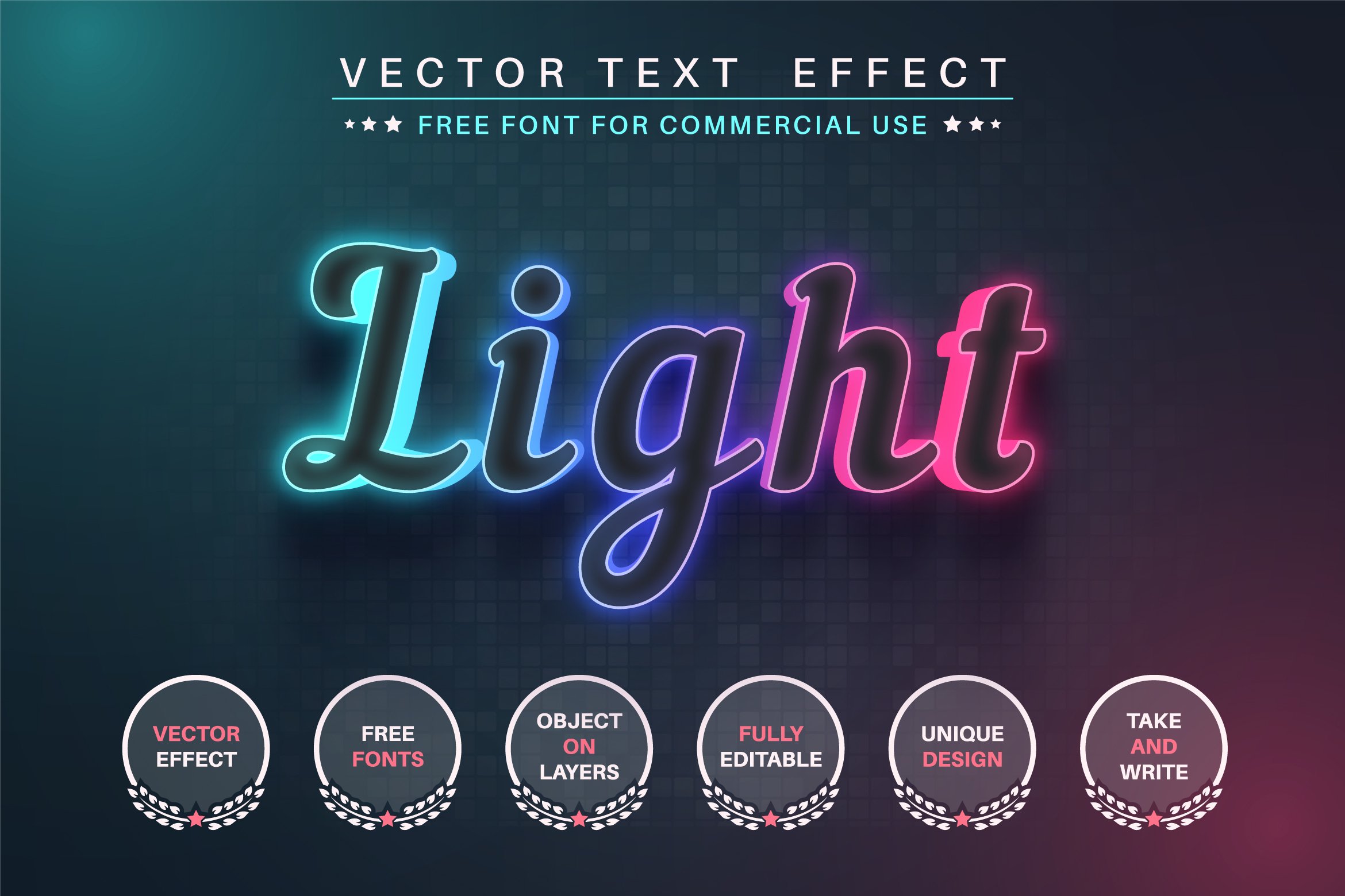Color glow - editable text effect, font style (1364989) | Illustrator ...