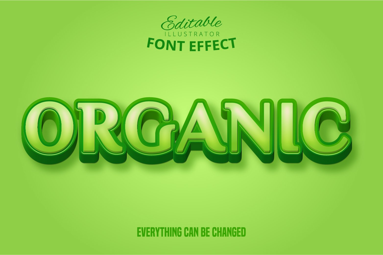 Organic text effect, green editable font style (537861) | Illustrator ...
