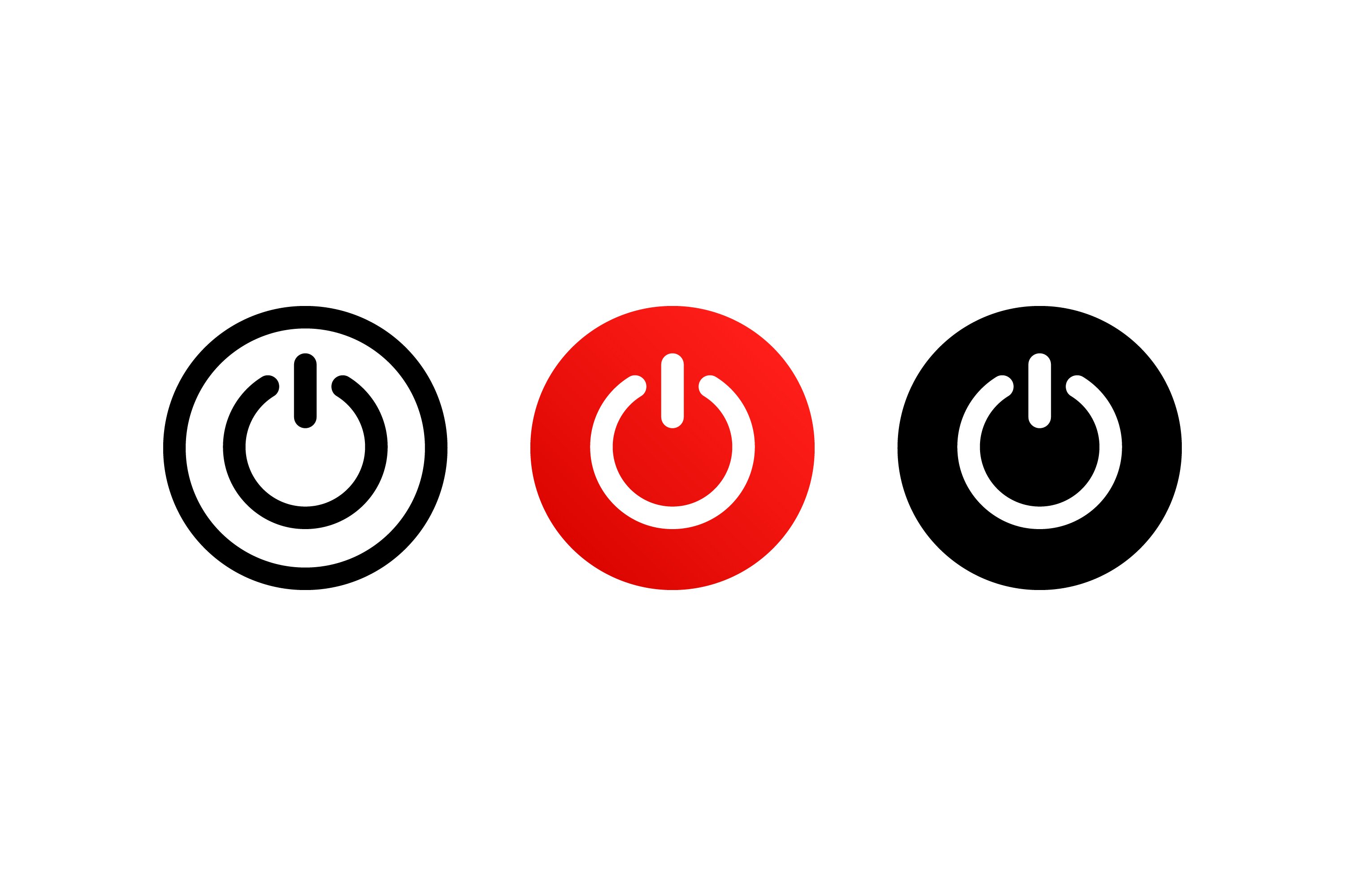 Power on button icon set vector. Power off. Shut down button (1282165 ...