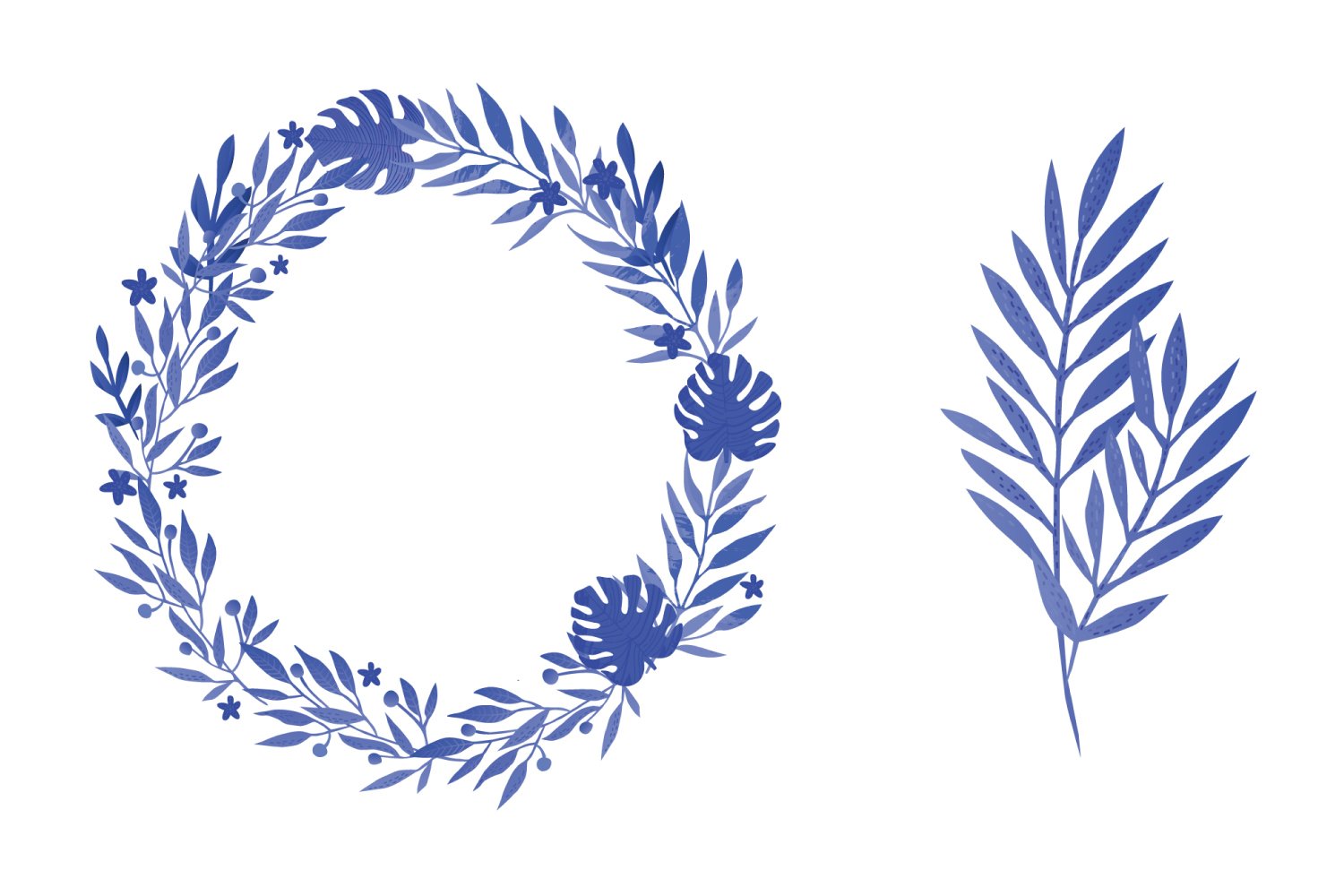 Vector Blue leaves and Frames Borders / PNG Clipart / (729470 ...