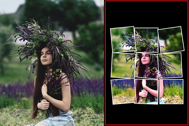 Vertical Panels Portrait Photoshop Action (360207) | Add ons | Design ...