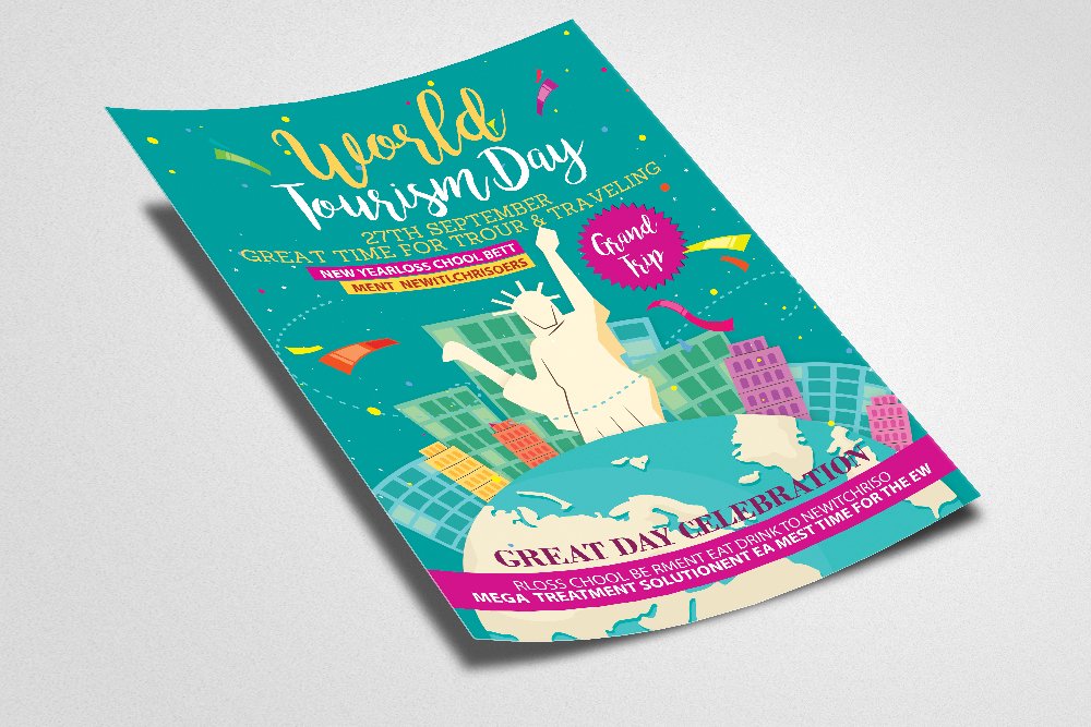 Happy World Tourism Day Flyer Template (864198) | Flyers | Design Bundles