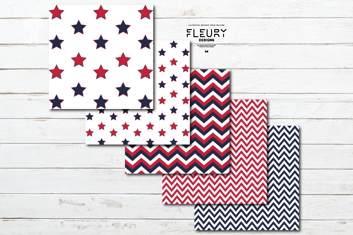 Nautical Sailor Digital Paper (106225) | Scrapbooking | Design Bundles