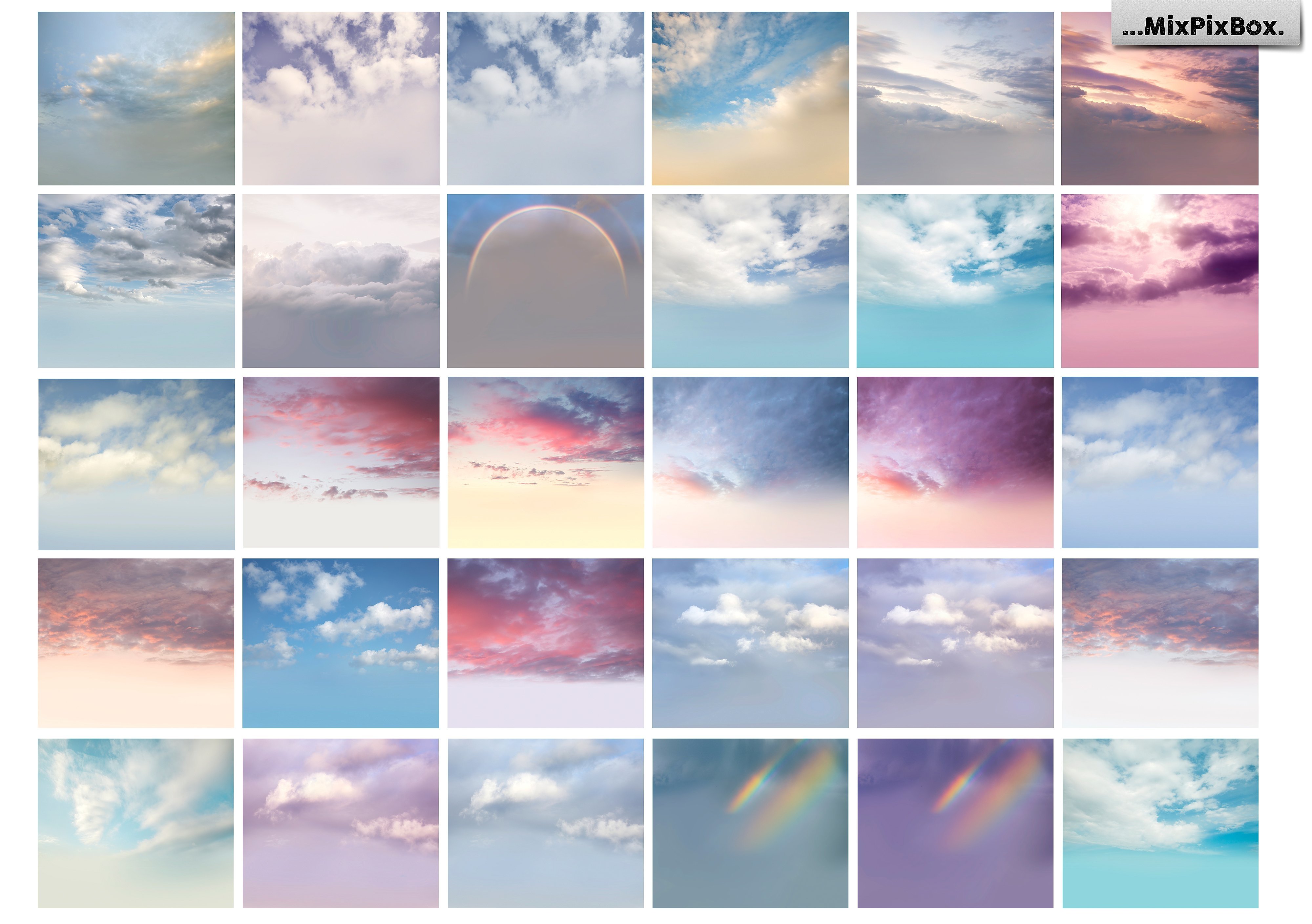 60 Dreamy Sky Photo Overlays (25327) | Textures | Design Bundles