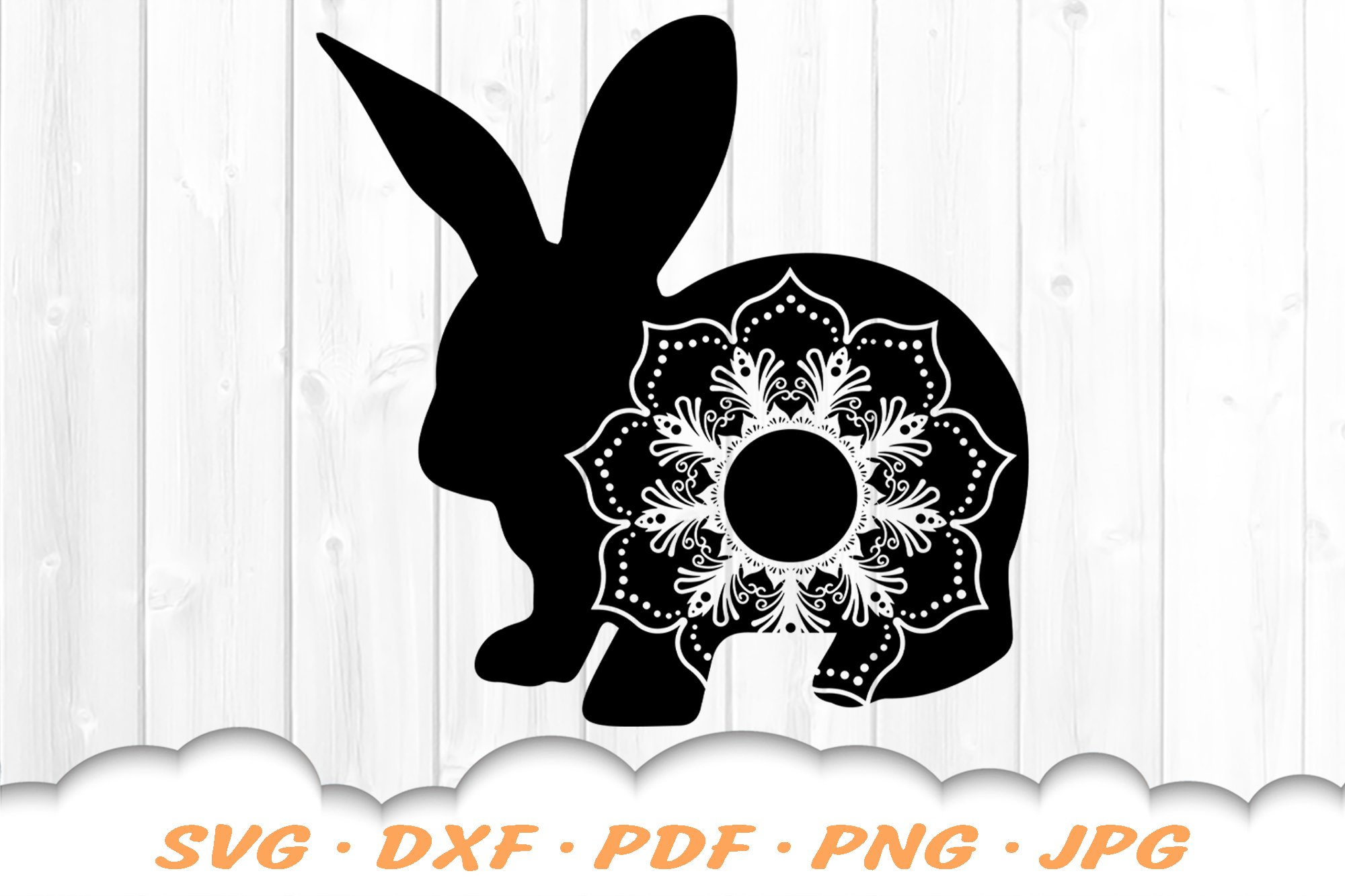 Mandala Easter Bunny SVG DXF Cut Files (519750) | SVGs | Design Bundles
