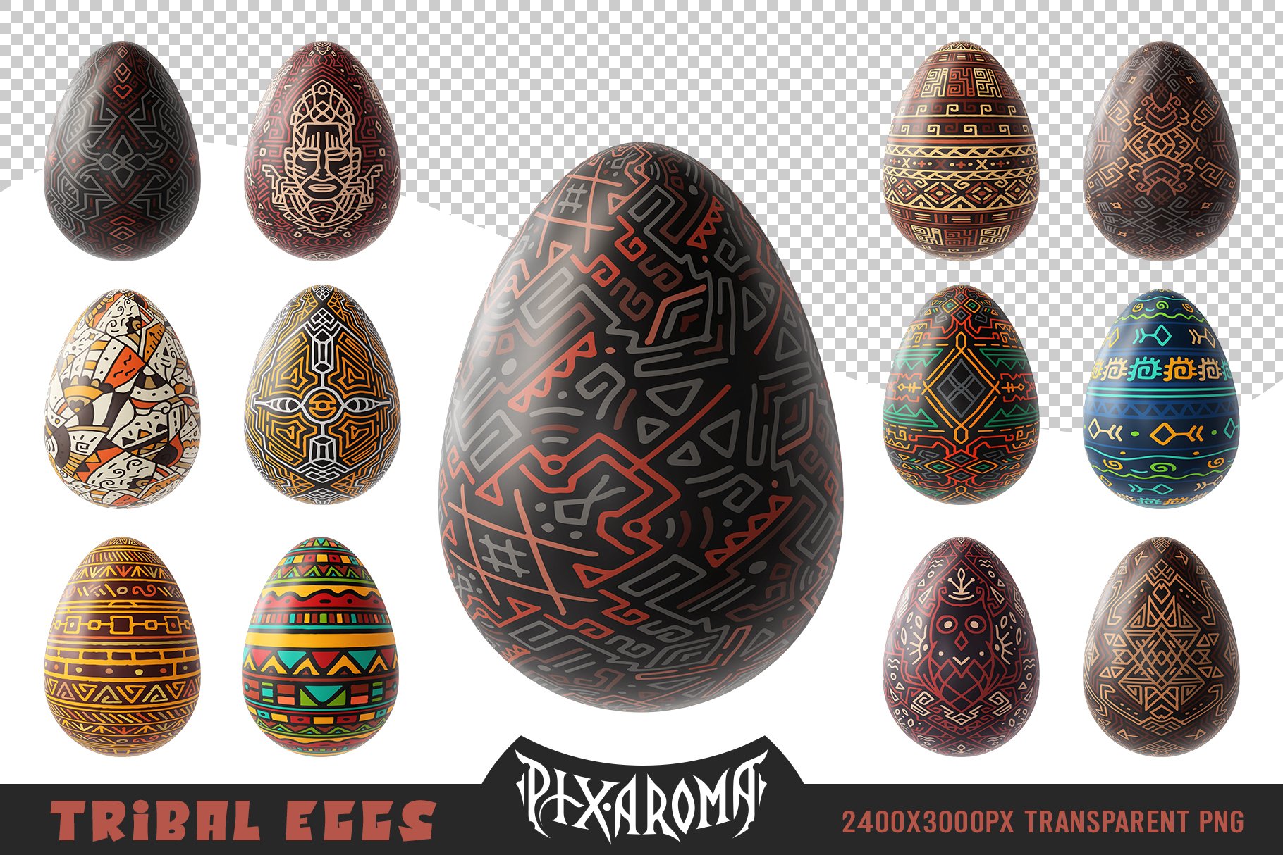 Tribal Art On Easter Eggs