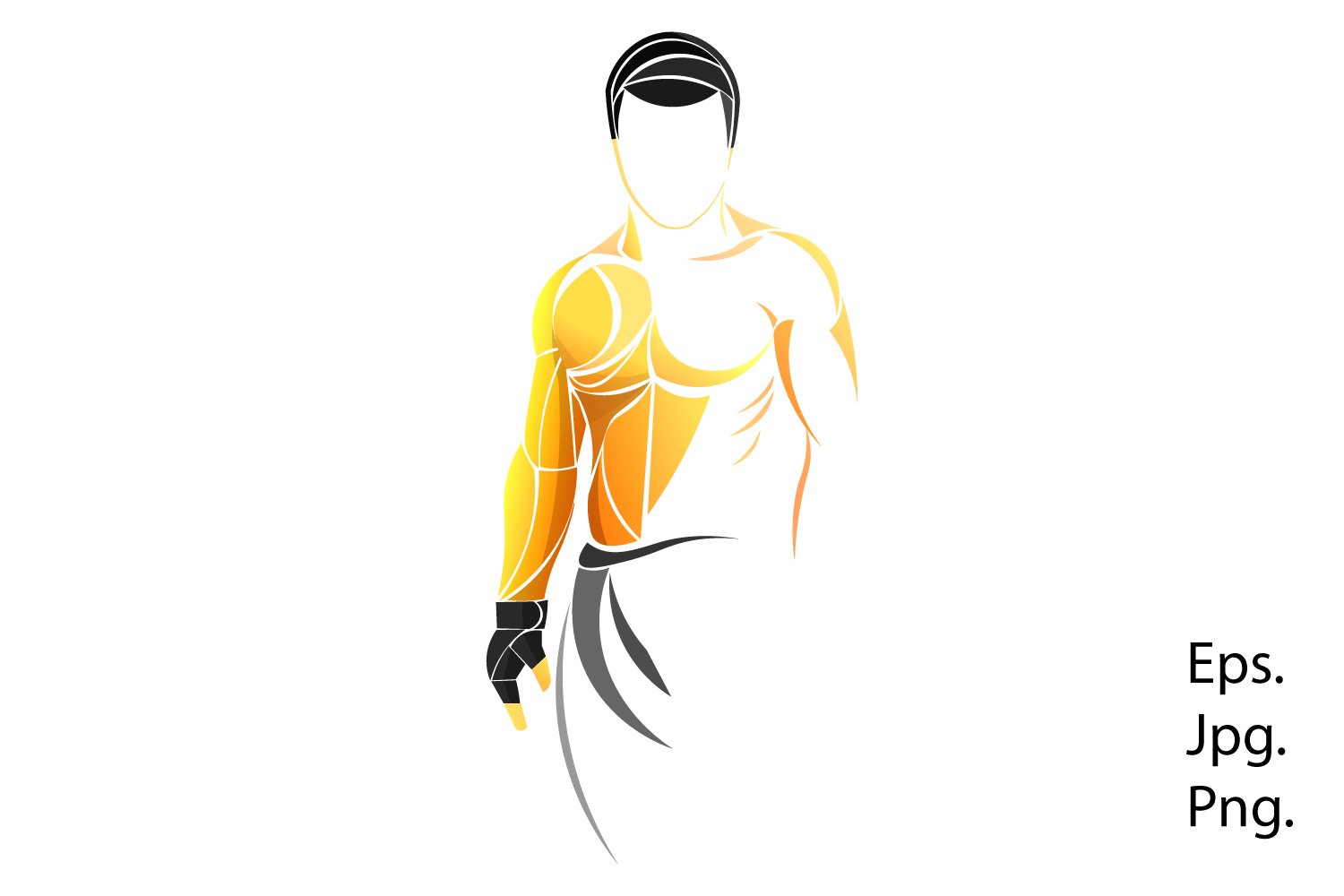 Geometric athlete, fighter, boxer, mma vector (1805639) | Vectors ...