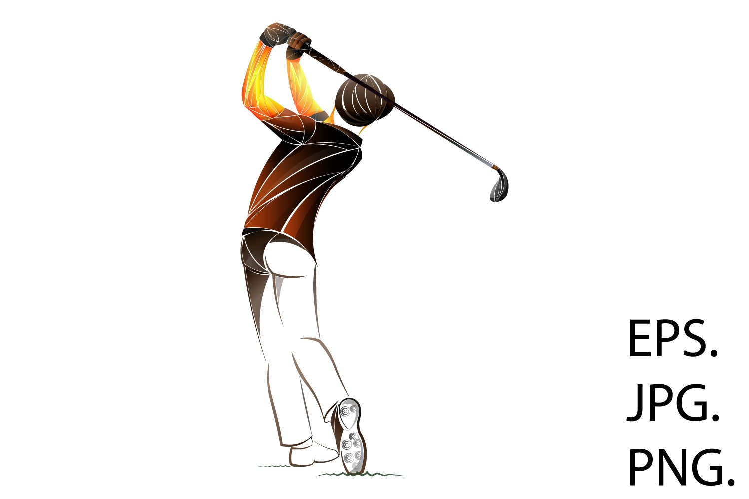 Geometric golfer, golfer playing golf (1802116) | Vectors | Design Bundles