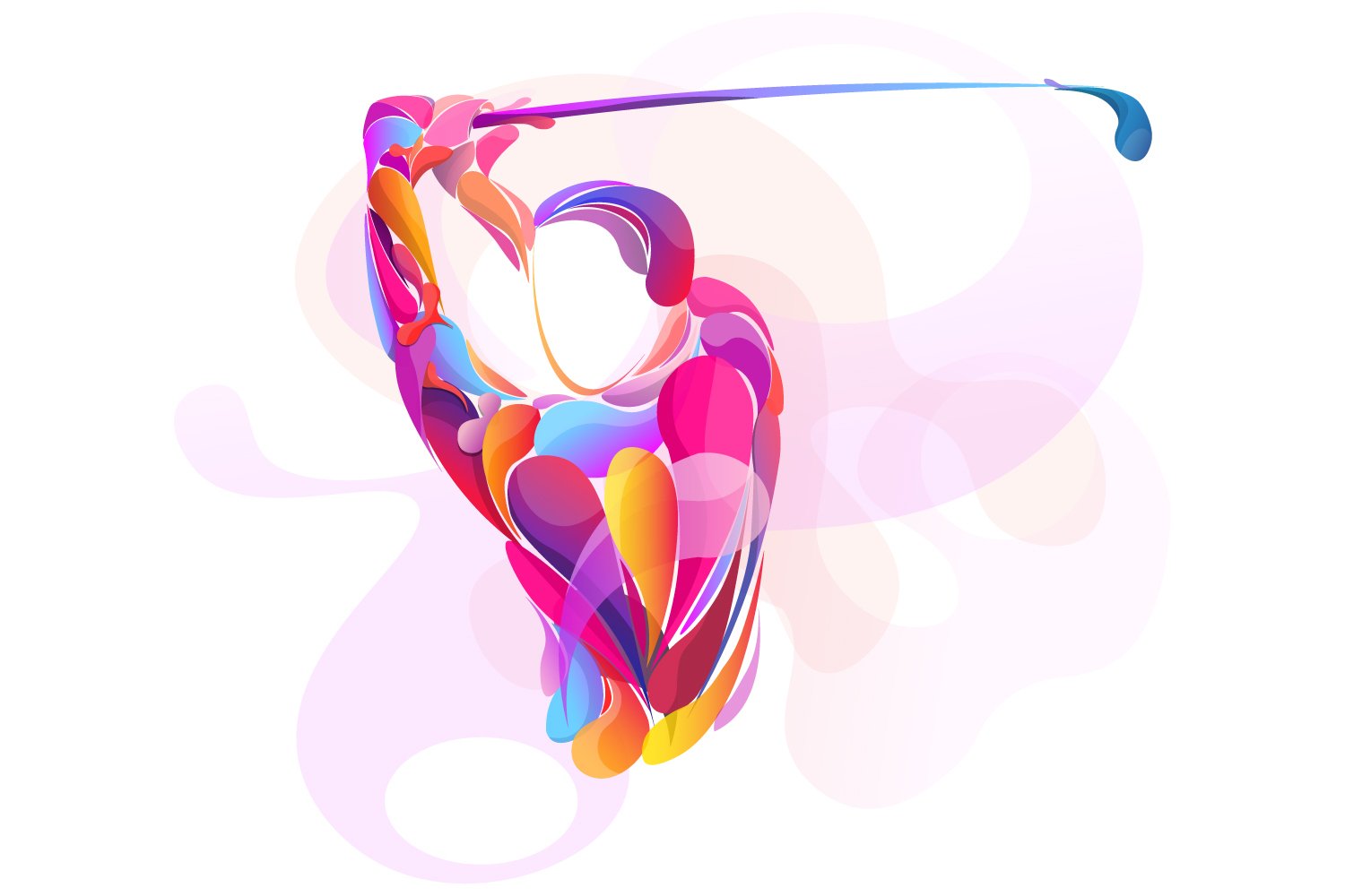 Geometric golfer, golfer playing golf. Png, Eps, Jpg. (1802135 ...