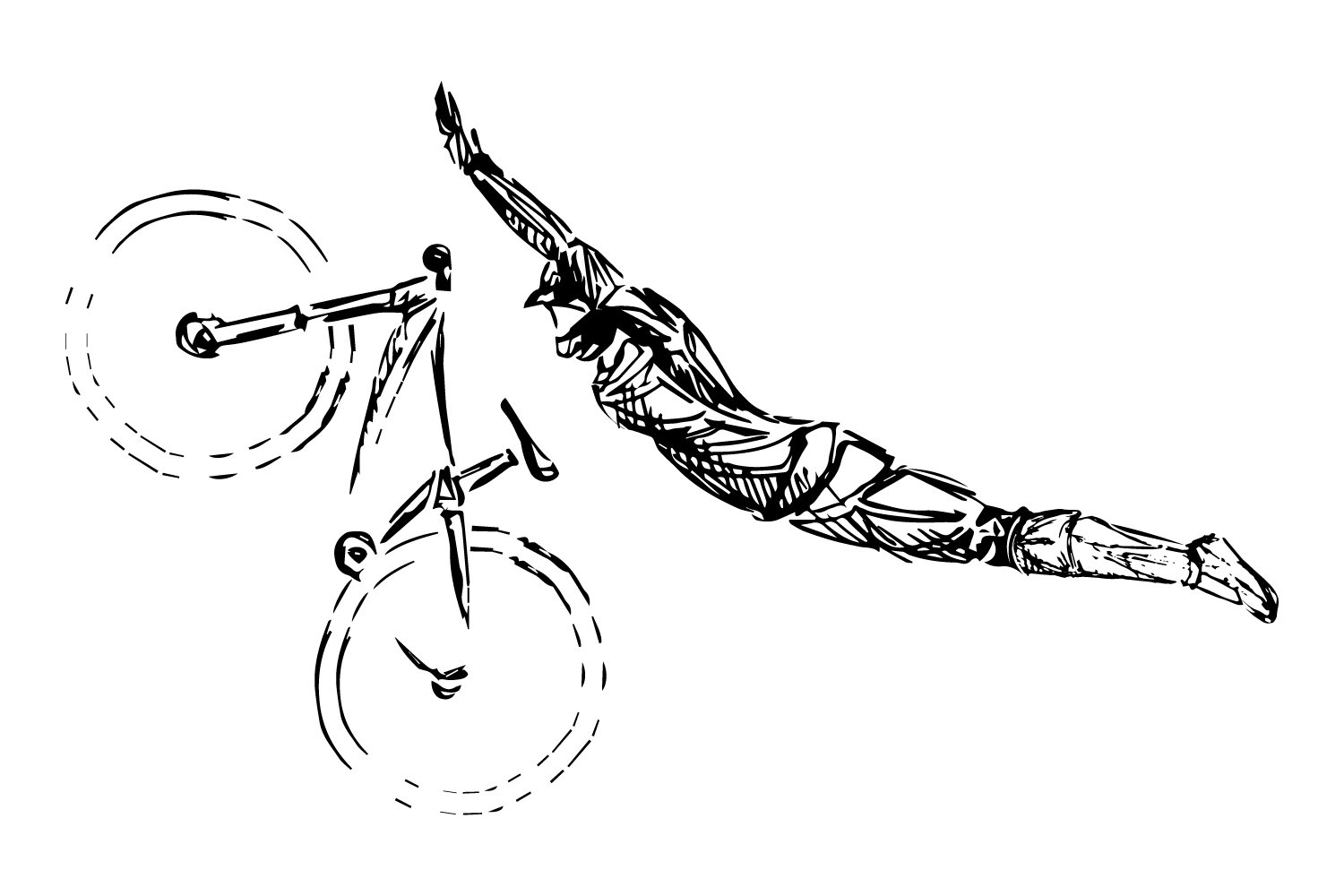 geometric bicyclist, cyclist, cycle sketch isolated. (1800095 ...