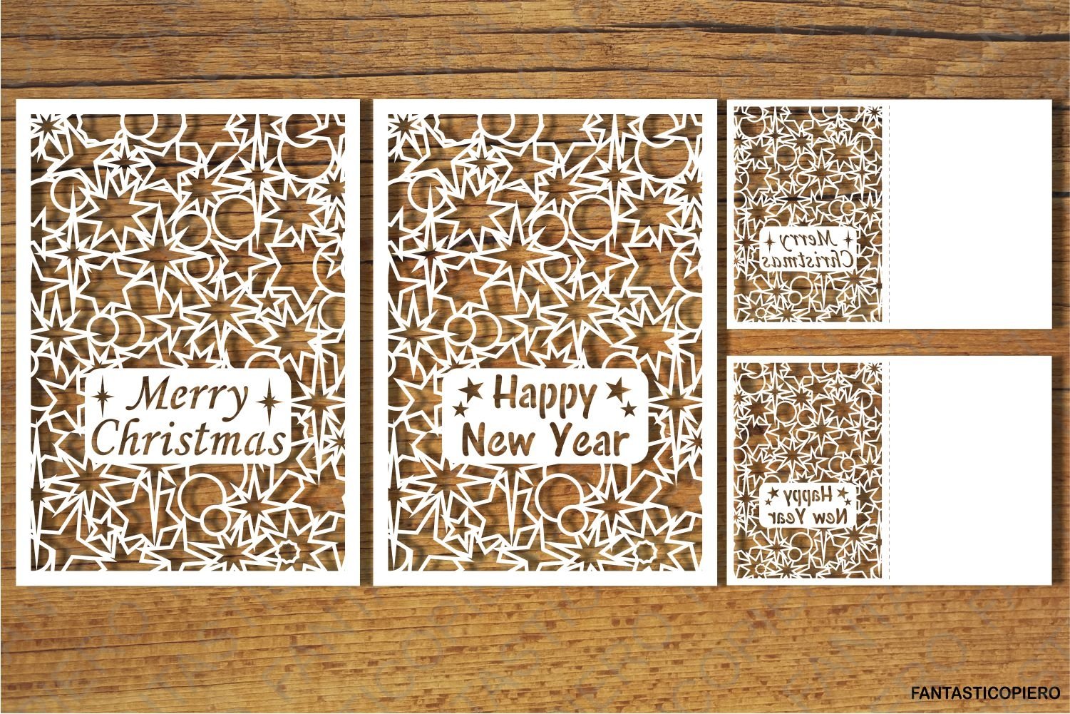 Merry Christmas, Happy New Year SVG files. (1016638) | Cut Files ...