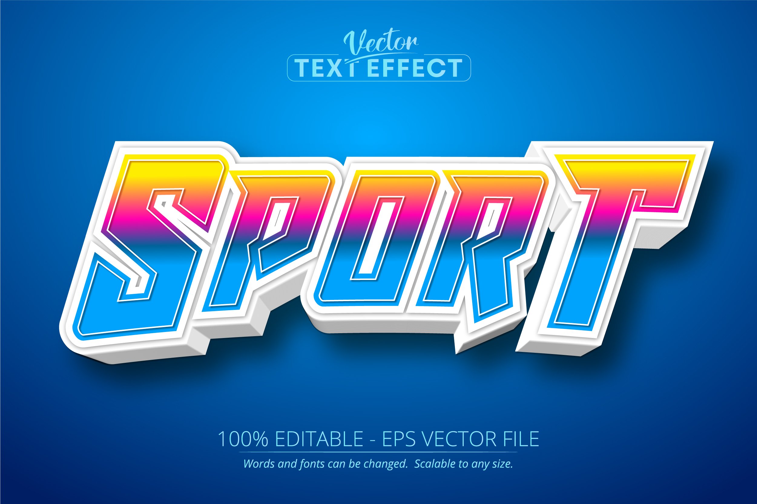 Sport text effect, editable sport text style