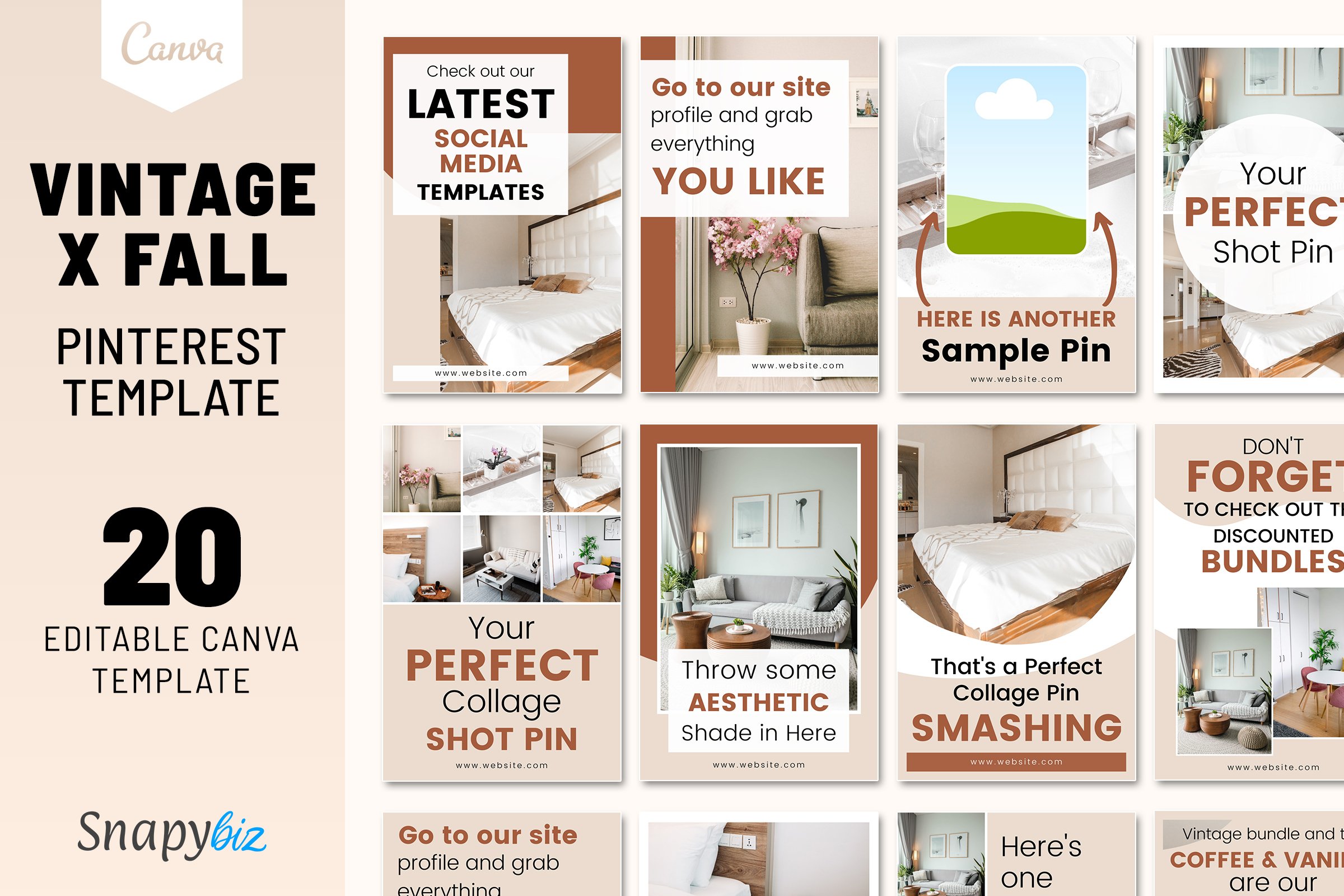 Vintage X Fall Pinterest Canva Templates-Viral Pin-Canva Pin