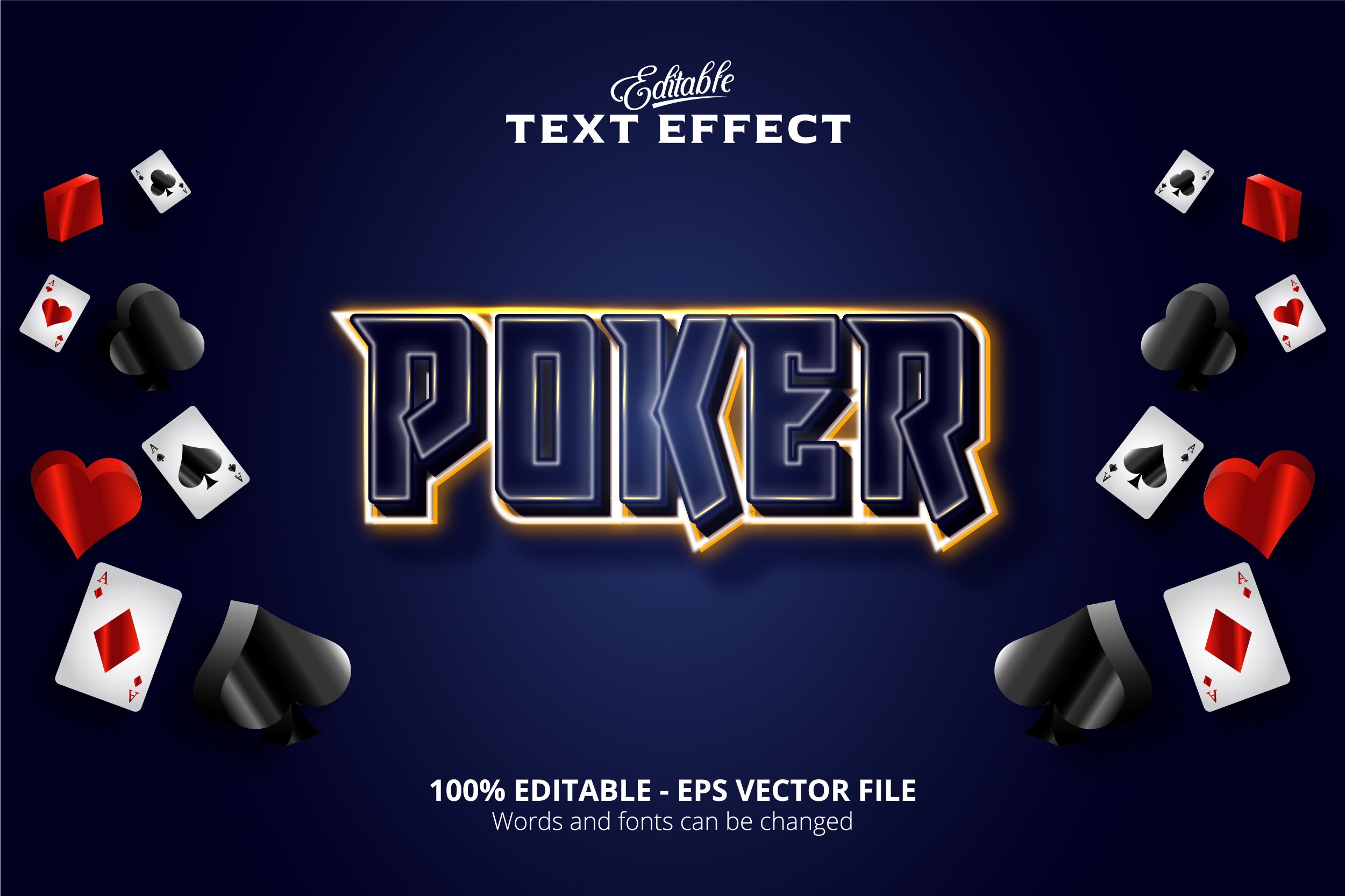 Poker text, editable text effect (1384825) | Illustrator Plugins ...