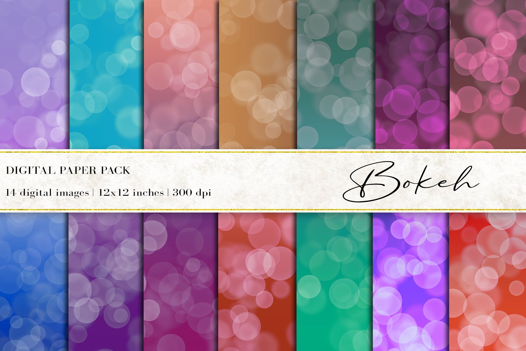 Bokeh Digital Papers (2060892) | Backgrounds | Design Bundles