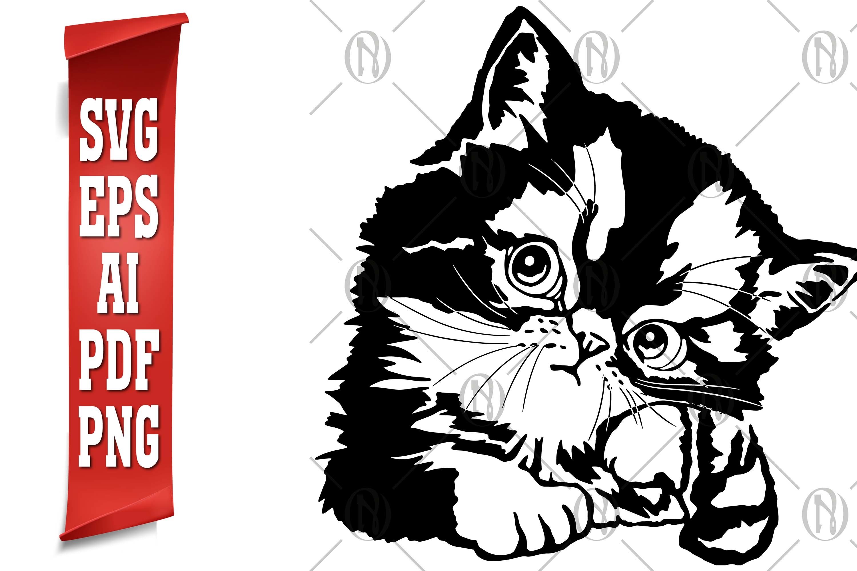 Cat Portrait SVG, AI, Eps, PDF & Png Cutting Files (896092 ...