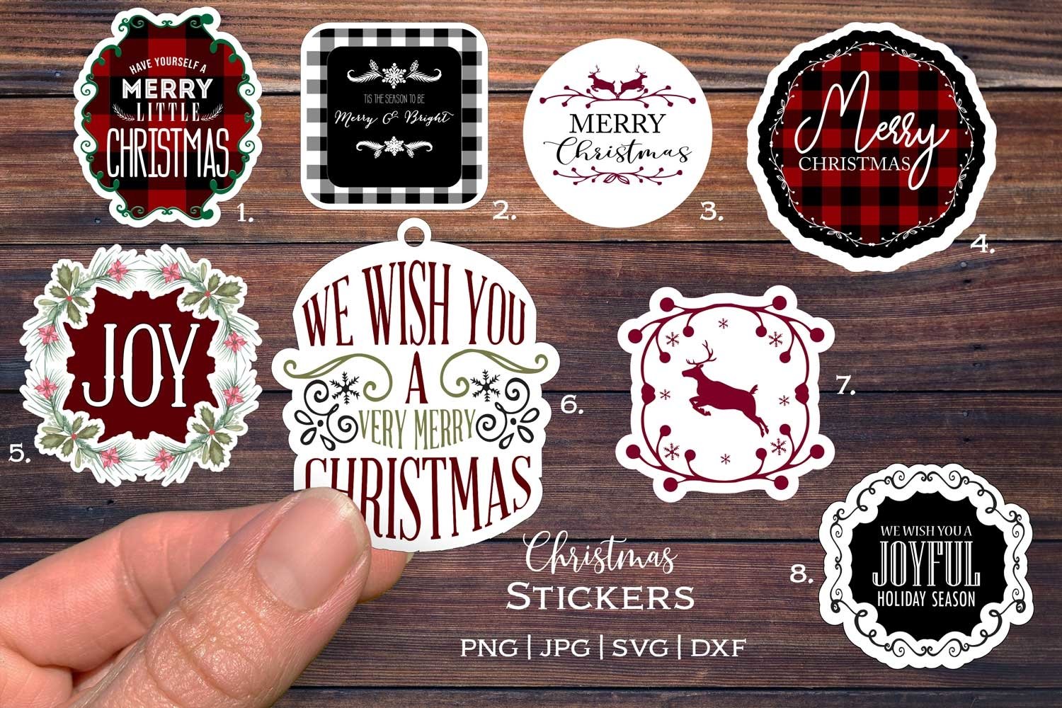Christmas Stickers bundle| Print and cut | svg| png (961573) | Other ...