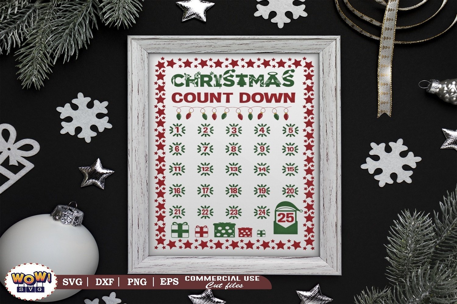 Christmas countdown svg, Christmas calendar svg, Dxf, Png (1049792 ...