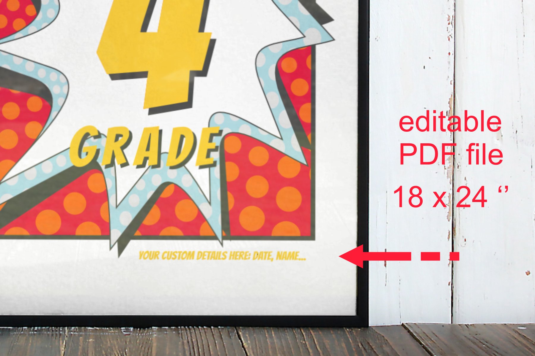 First Day of 4th Grade Printable Posters Editable PDF (580704 ...