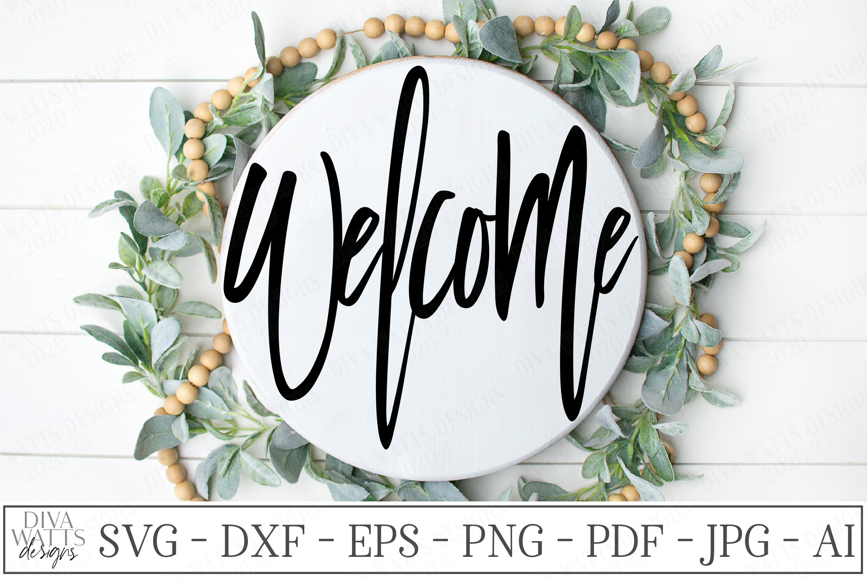 Welcome - Circle Round - Oversized Modern Farmhouse Sign SVG (489795 ...