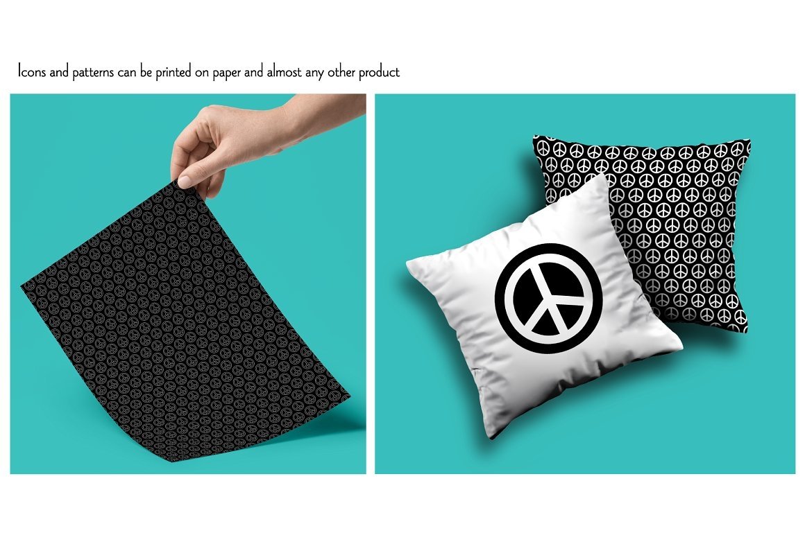 Peace Signs & Seamless Patterns (531971) | Icons | Design Bundles