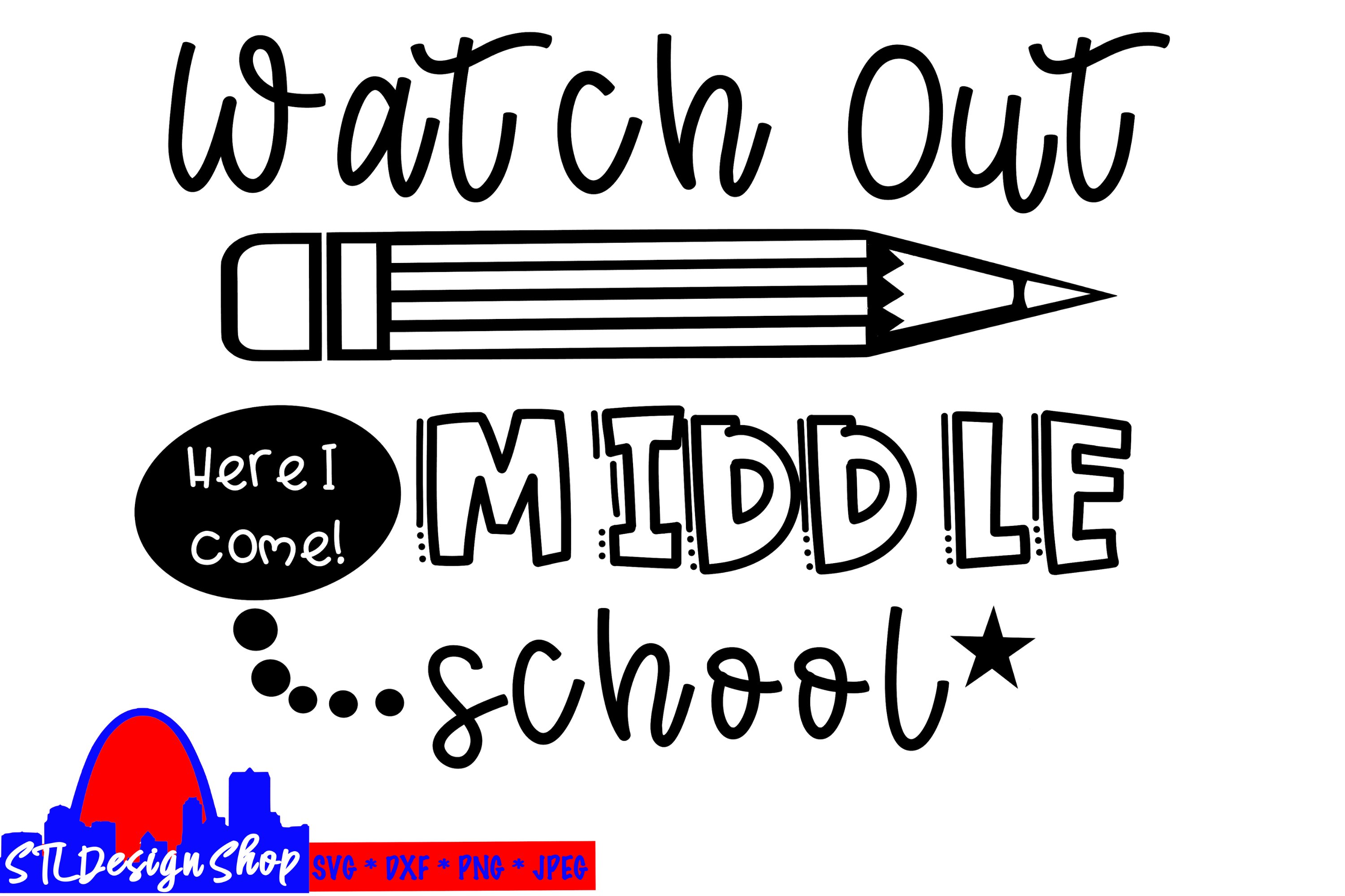 Middle School Here I Come 6th grade class svg cut file (562489) | Cut ...