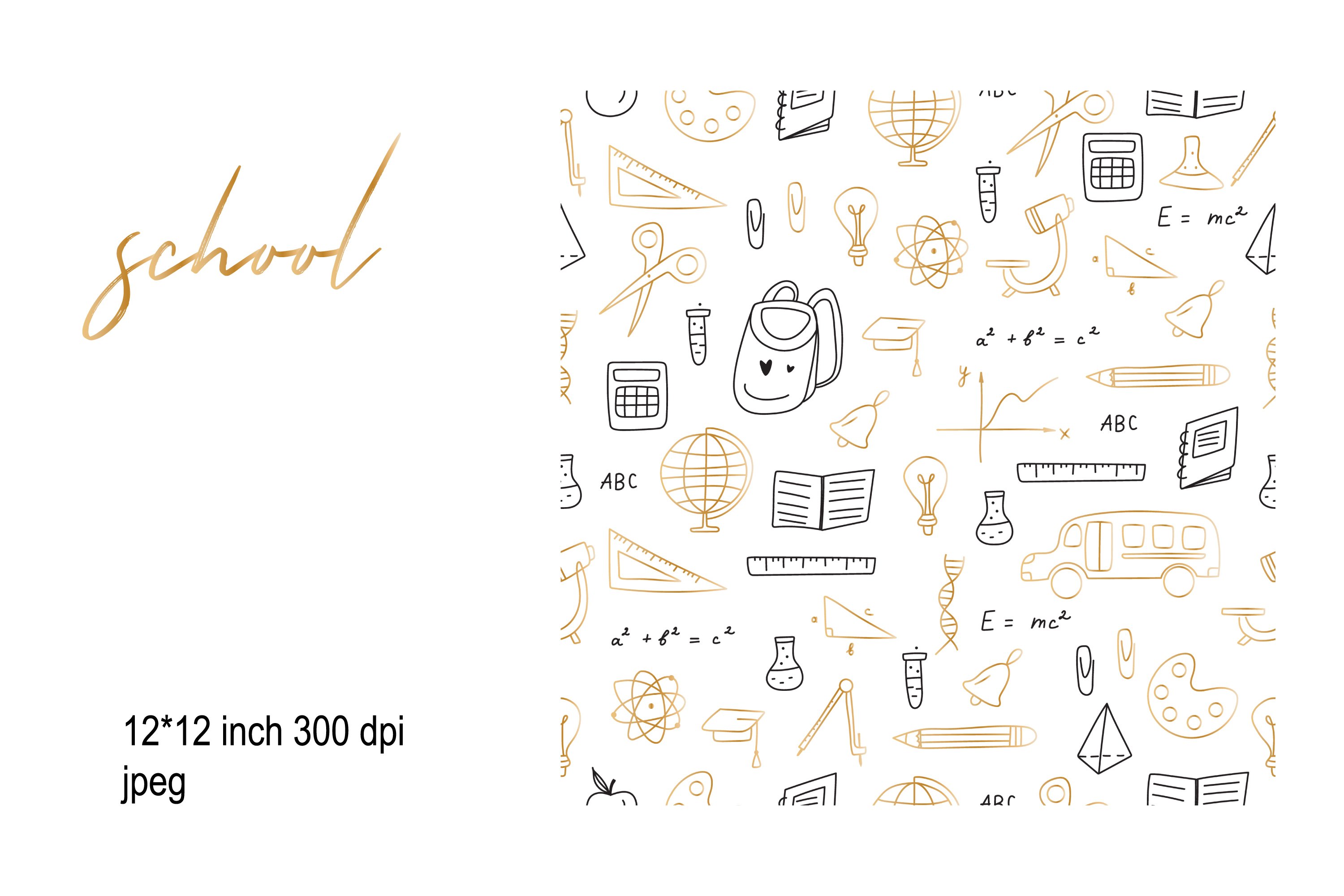 School Digital Paper.School And Science Seamless Pattern (1301181 ...