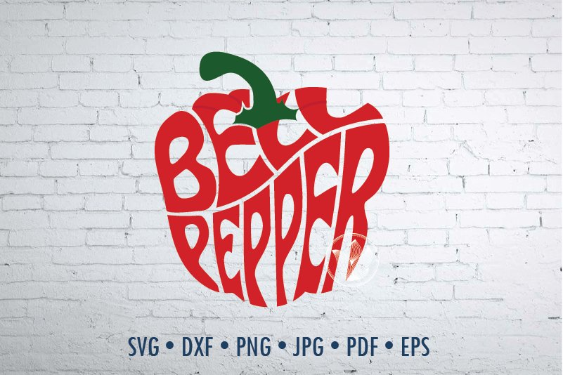 Bell pepper word art, jpg, png, eps, svg, dxf (374483) | Cut Files ...