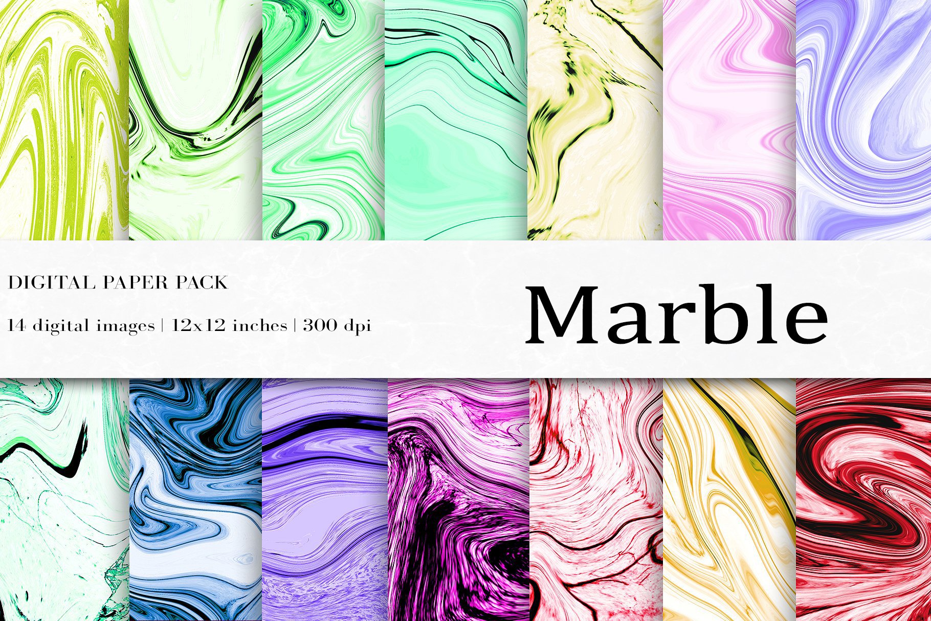 Abstract Colorful Marble Digital Papers (91433) | Backgrounds | Design ...