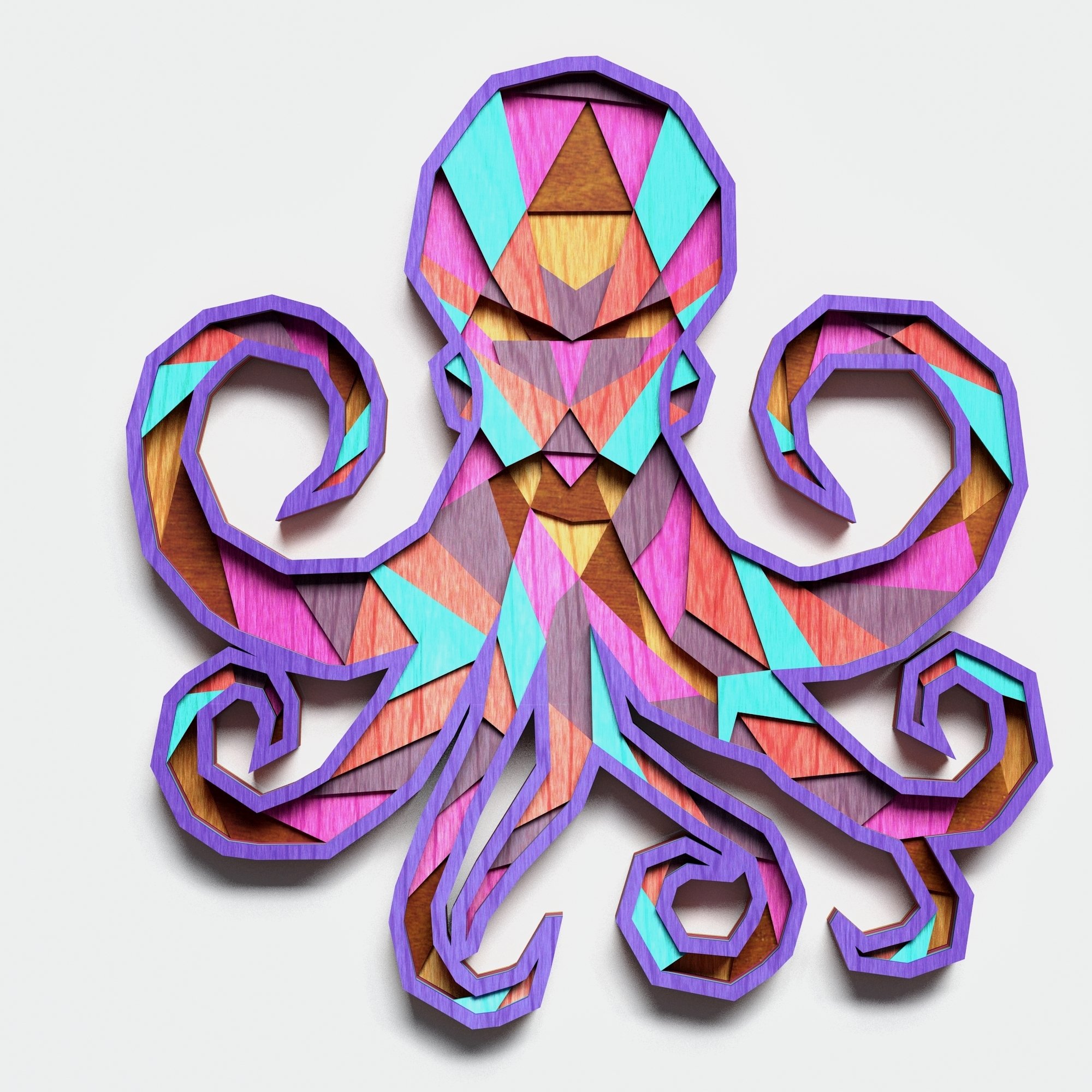 Multilayer Geometric Octopus Mandala, Vector file for cuttin (622170 ...