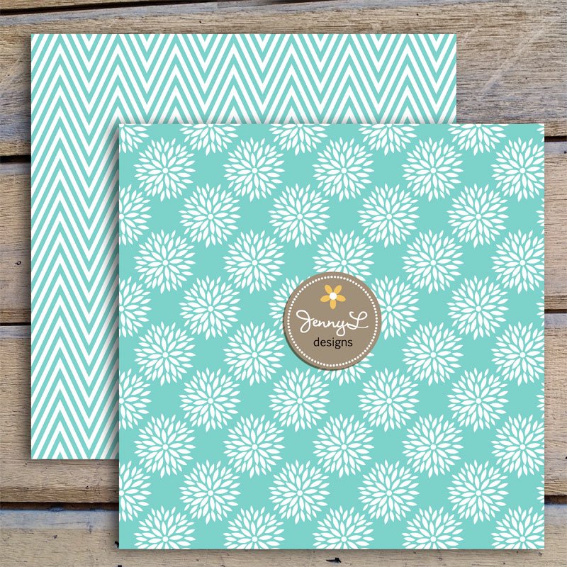 Turquoise Digital Papers (87182) | Backgrounds | Design Bundles