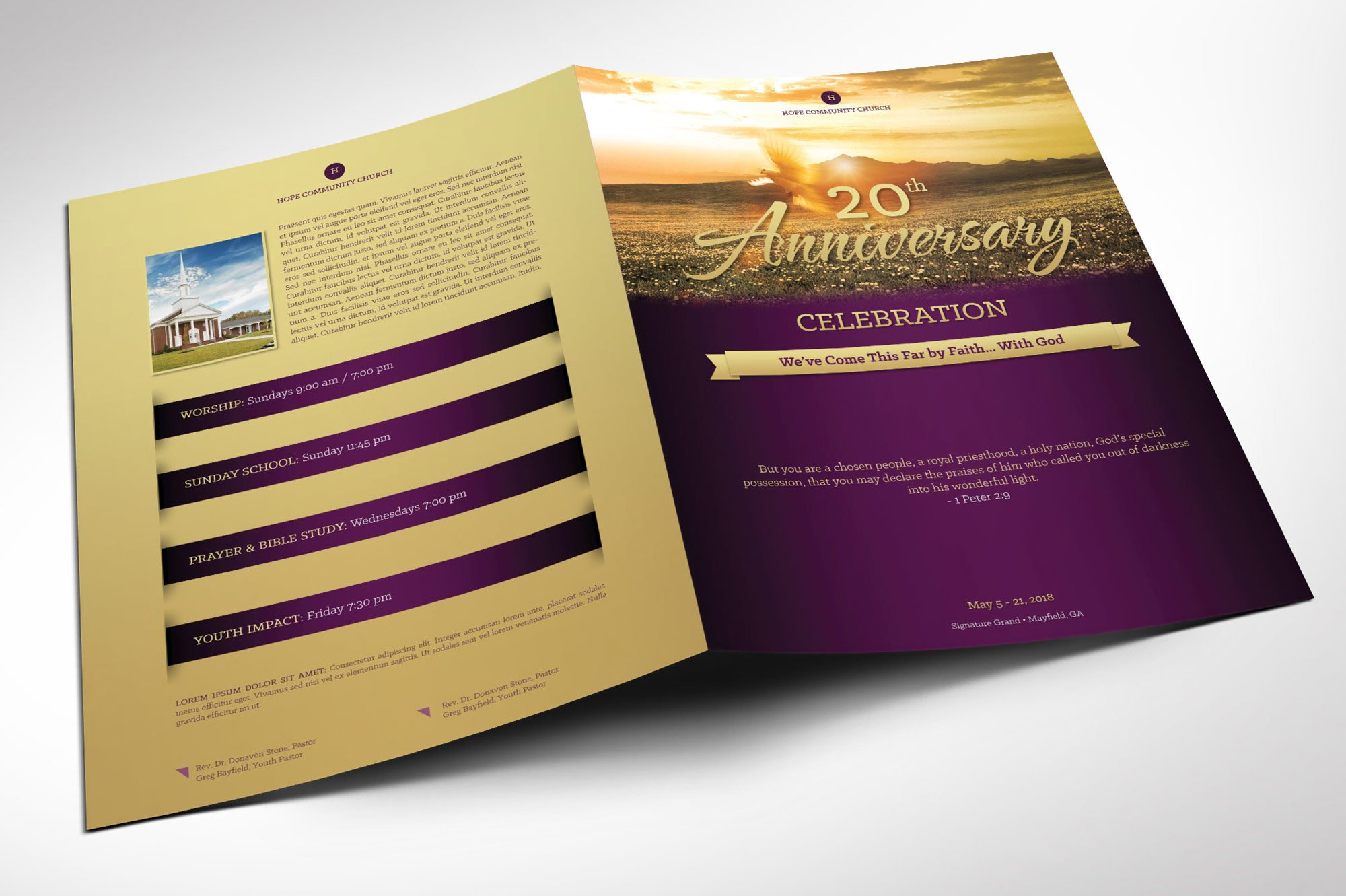 Church Anniversary Program Large Word Publisher Template (516385 ...