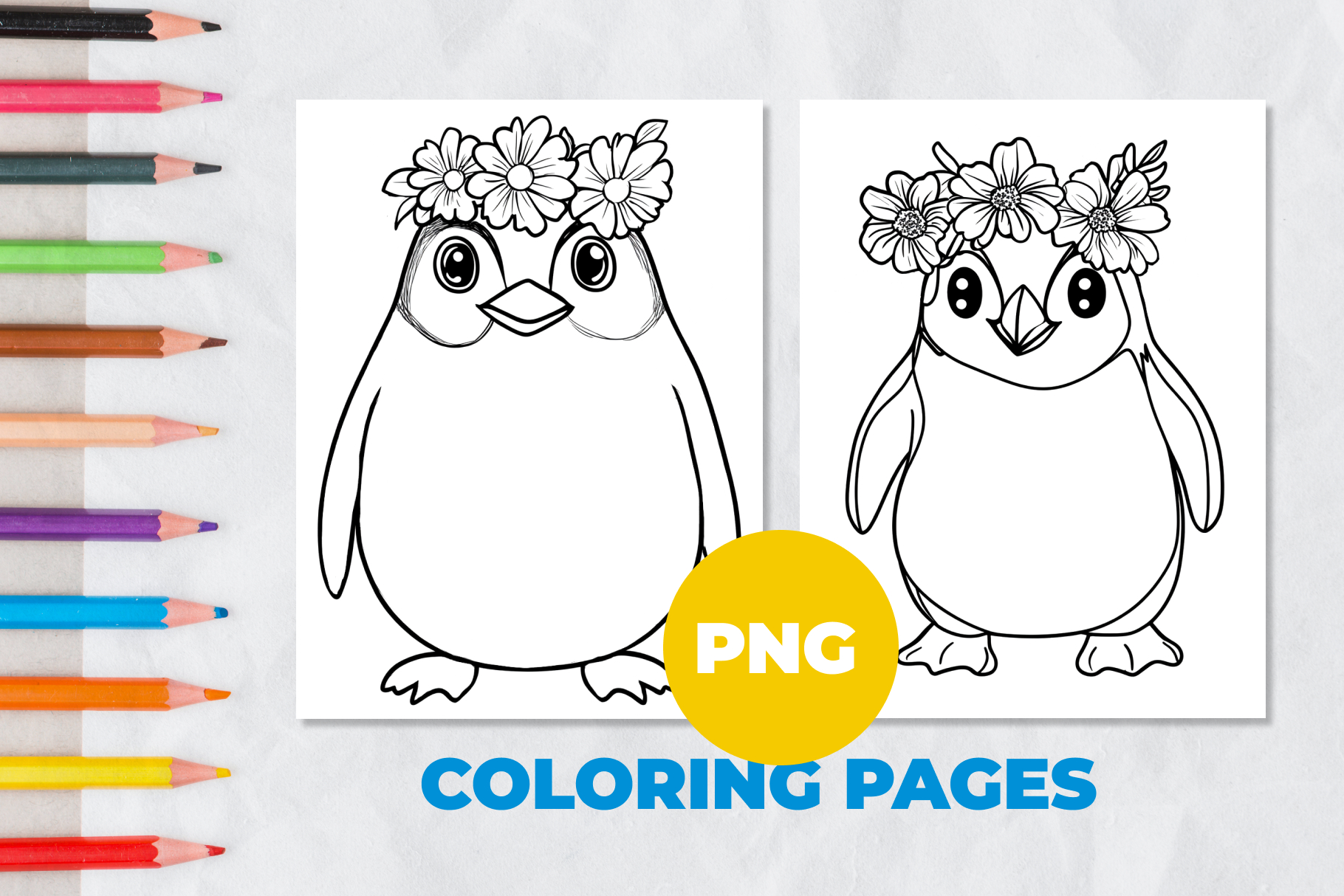 Cartoon Penguin Coloring Pages