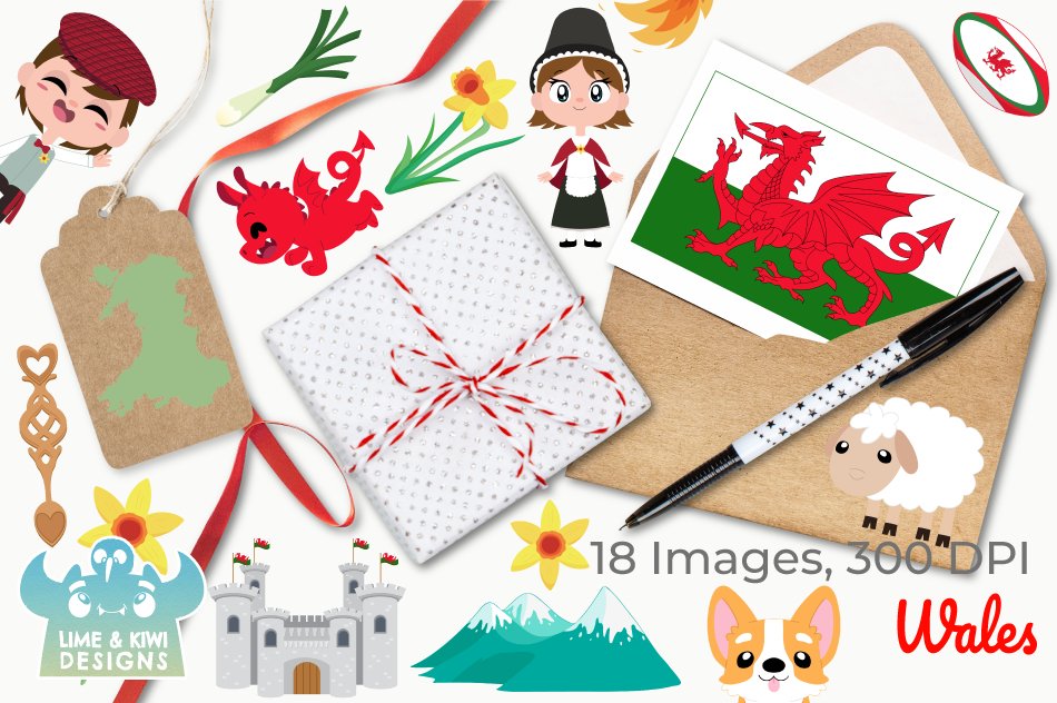 Wales Clipart, Instant Download Vector Art, Commercial Use (357586 ...