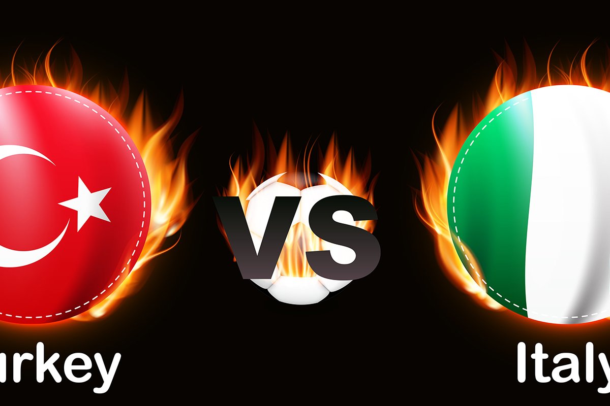Rivalry 2021 Turkey and Italy. Vector Illustration (1422096 ...
