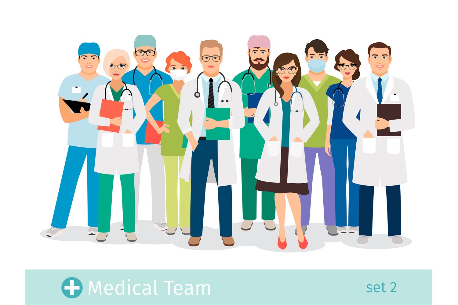 Hospital or medical staff cartoon characters (861593) | Illustrations ...