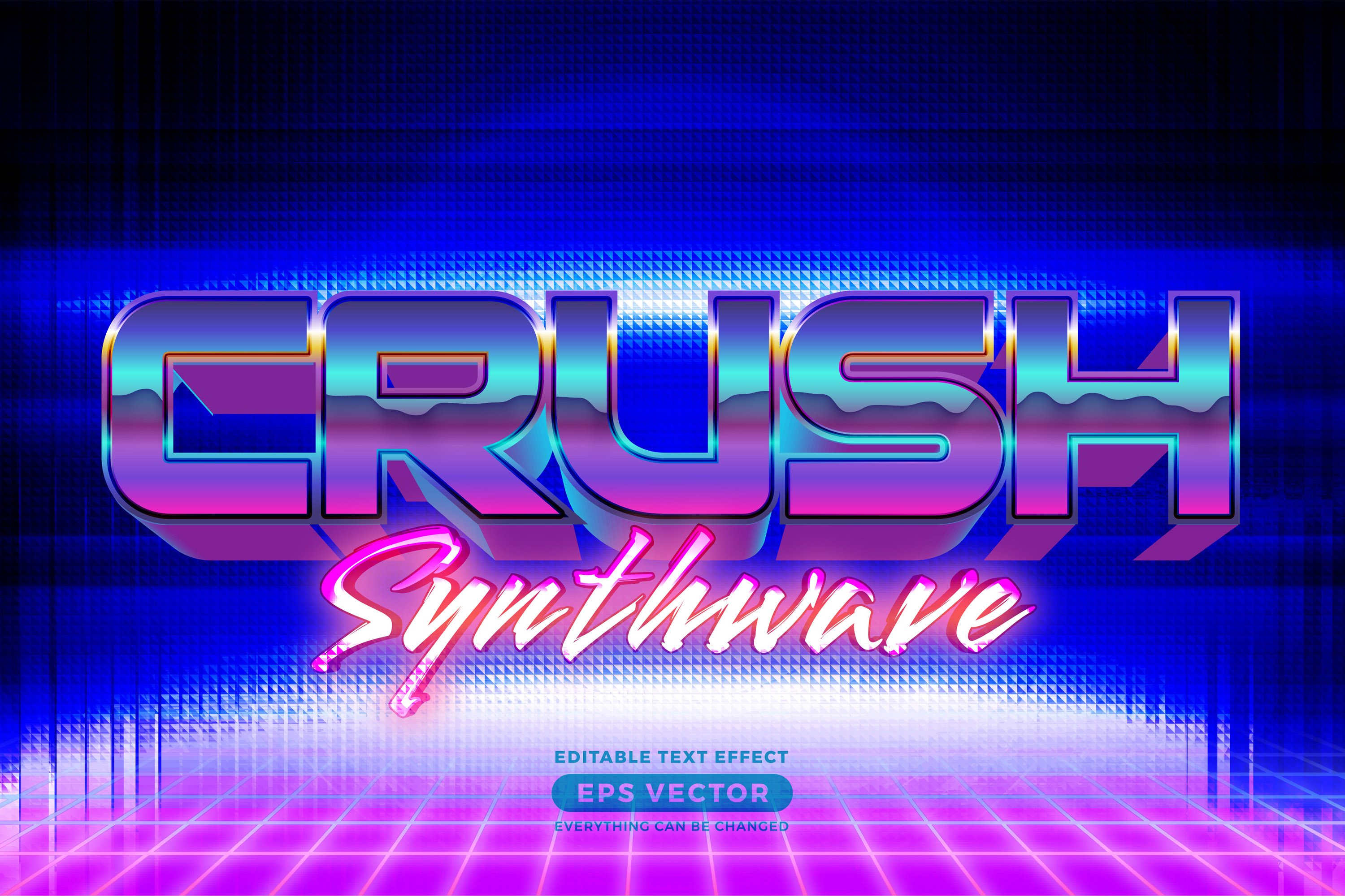 Synthwave Font Design 80s Retro Vintage Style Text Logo Of Synthwave