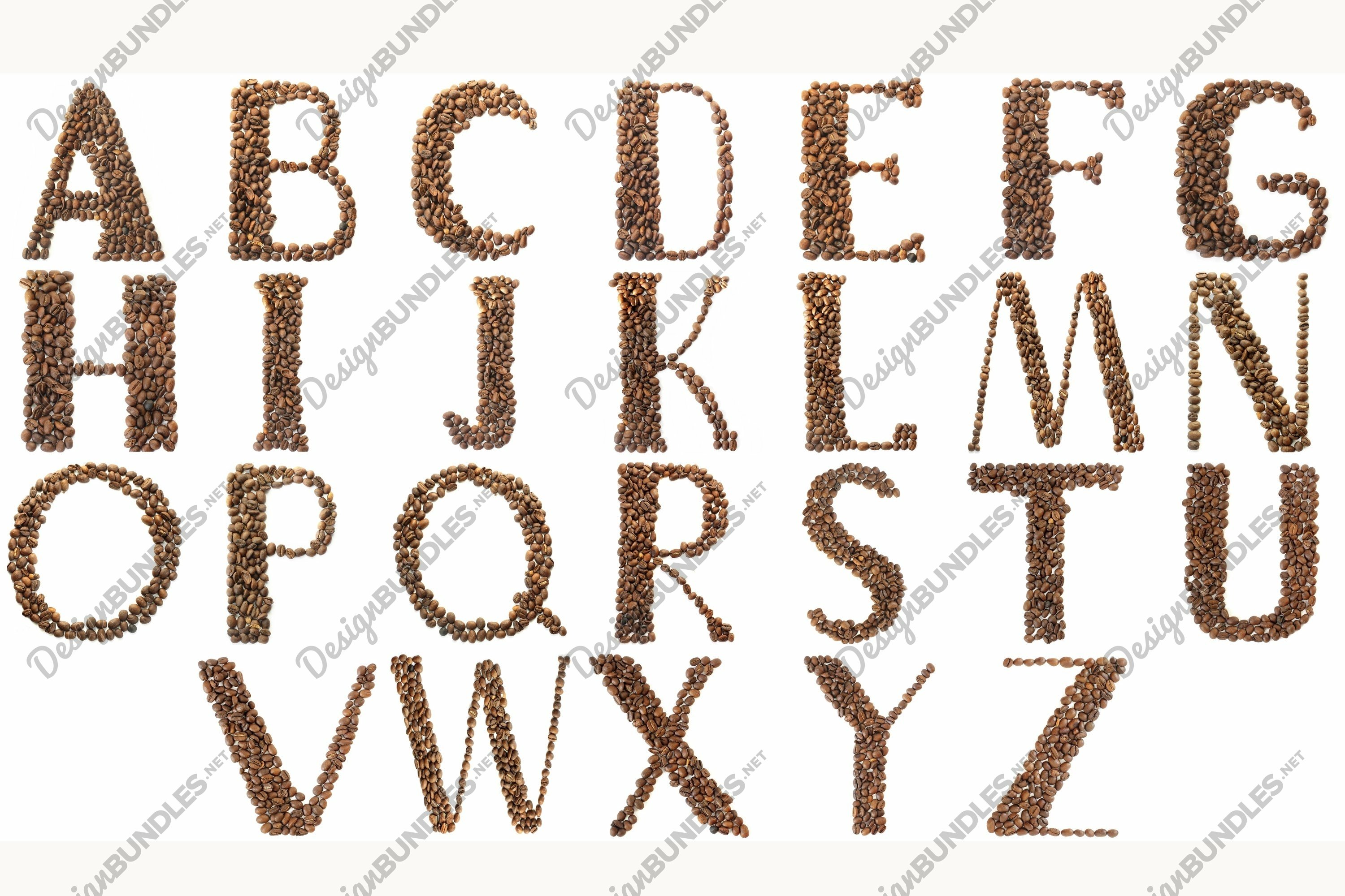 English alphabet. Alphabet with coffee beans (1804690) | Food and Drink ...