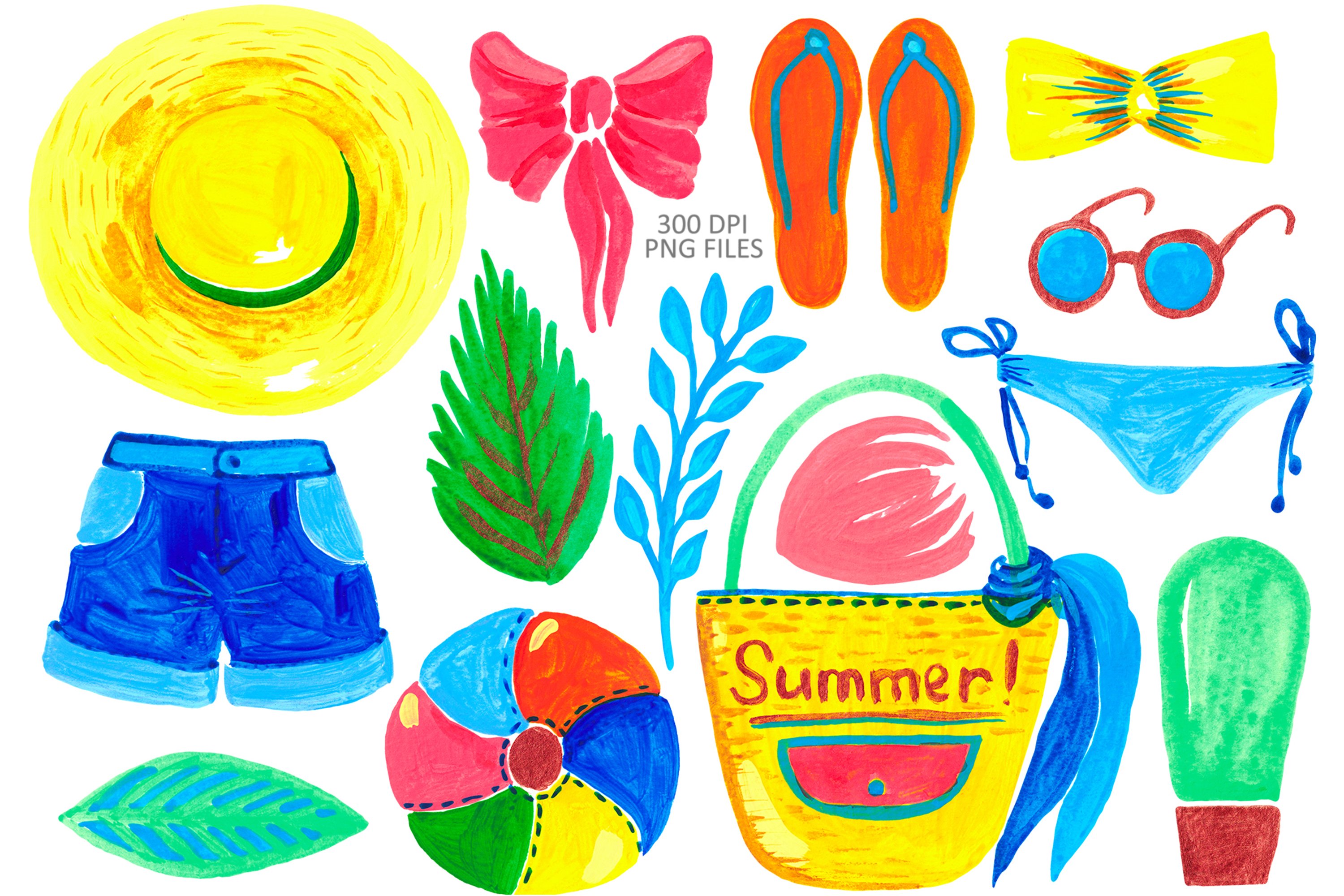 Watercolor Summer clipart (1112006) | Illustrations | Design Bundles