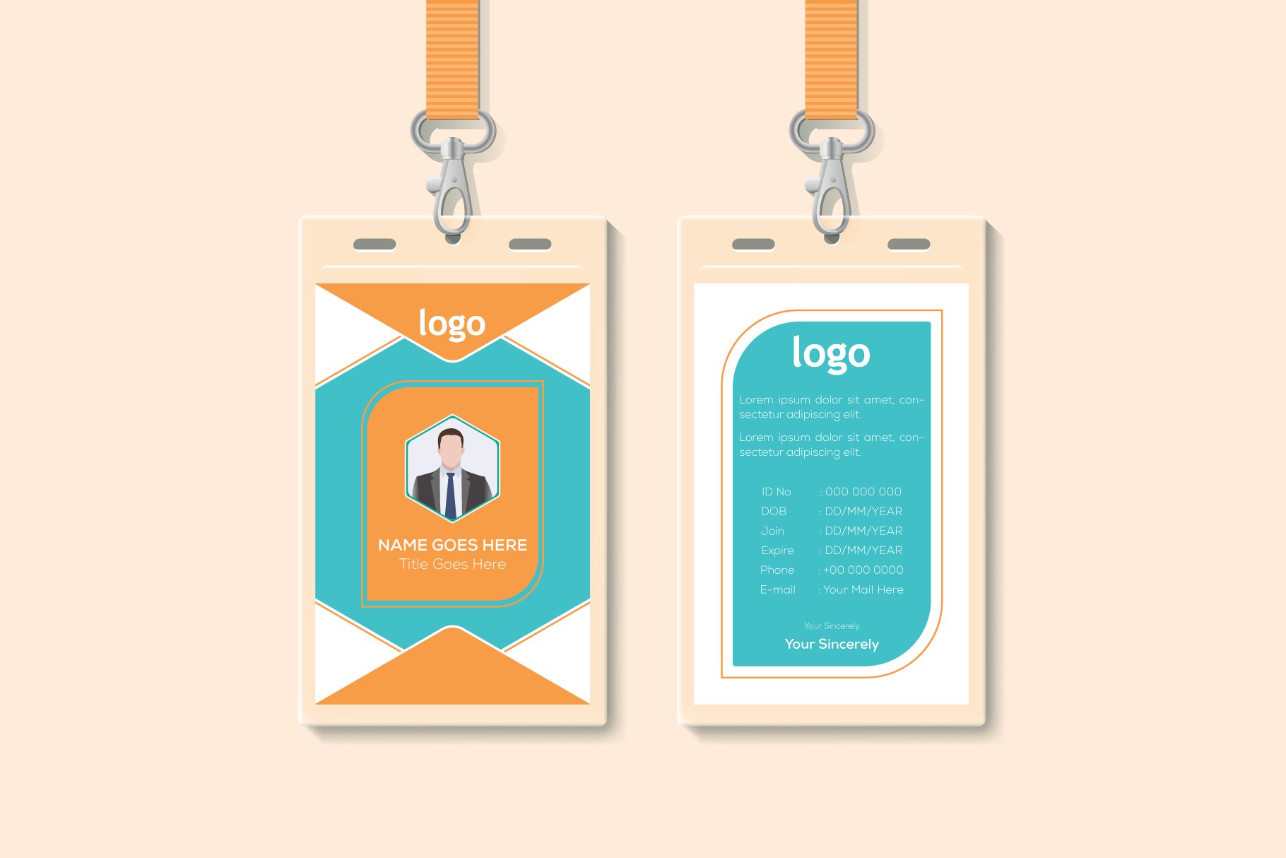 Id Card Vector. security badge, press event pass template. (709690 ...