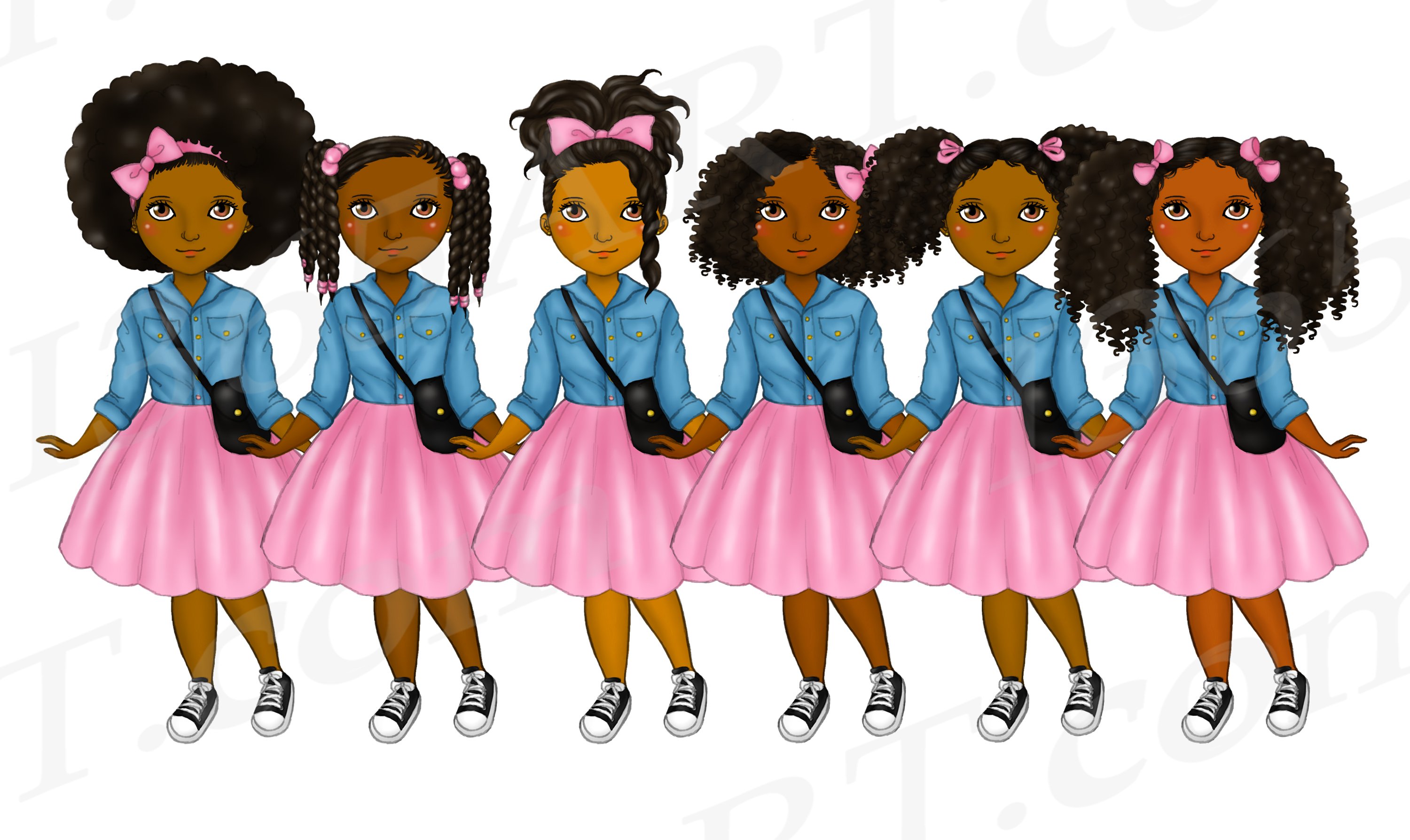 Black Girl Cartoon Character Clip Art