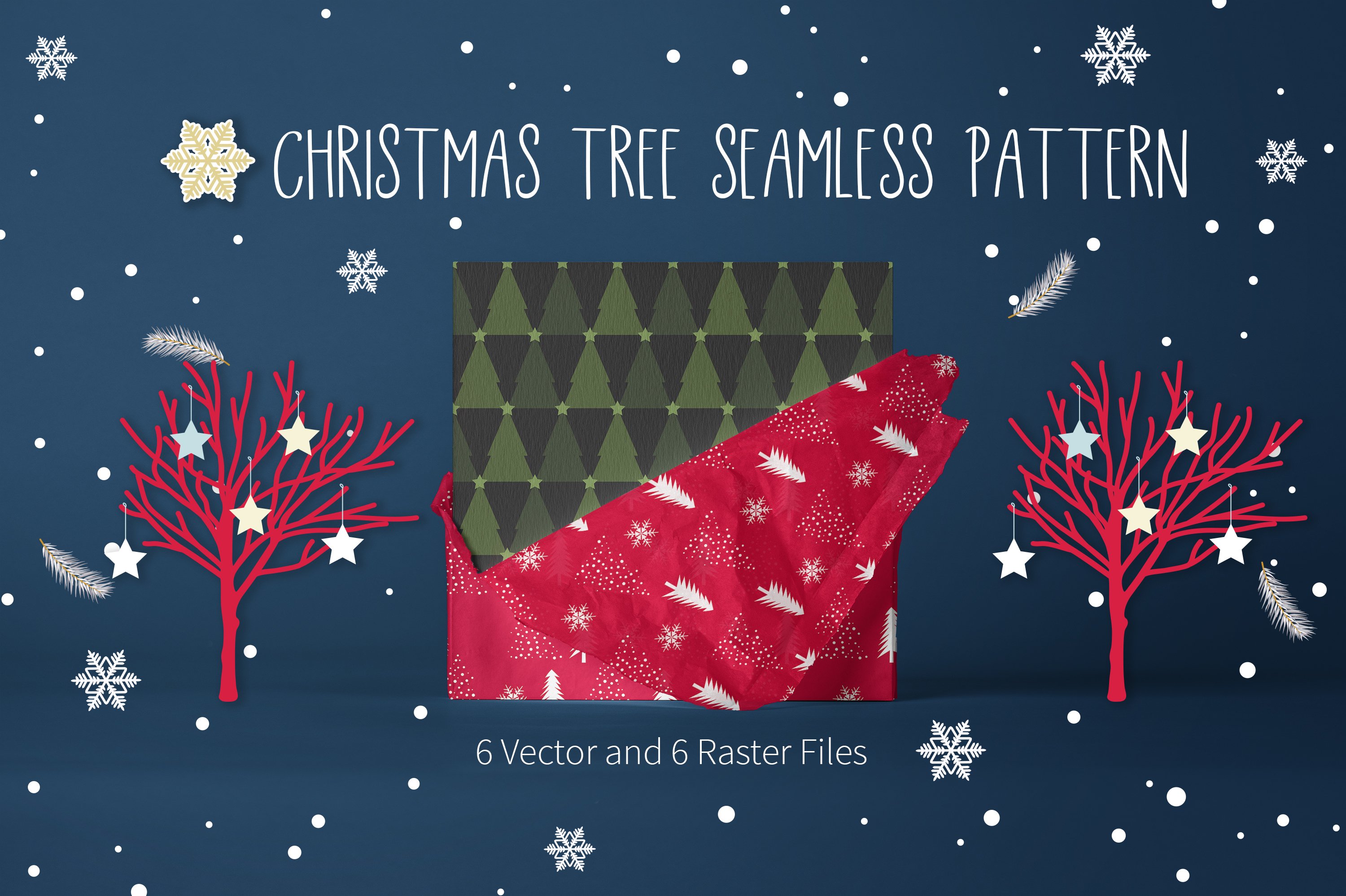Christmas Tree Seamless Pattern (1022825) | Patterns | Design Bundles