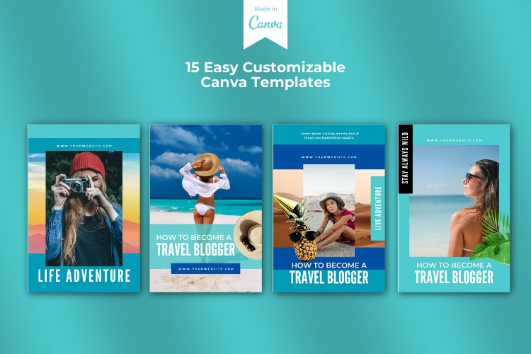 Traveller Pinterest Canva Template