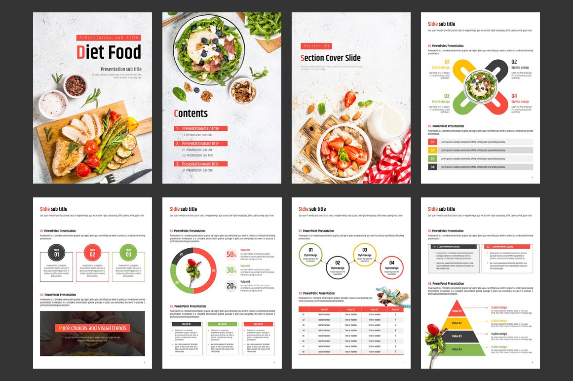 Diet Food PPT Vertical (736520) | Powerpoint | Design Bundles